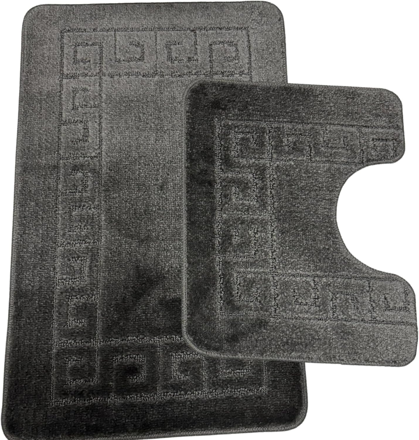 Ambience Products Bath And Toilet Mat Set New Greek Rug Style 2 Piece ...