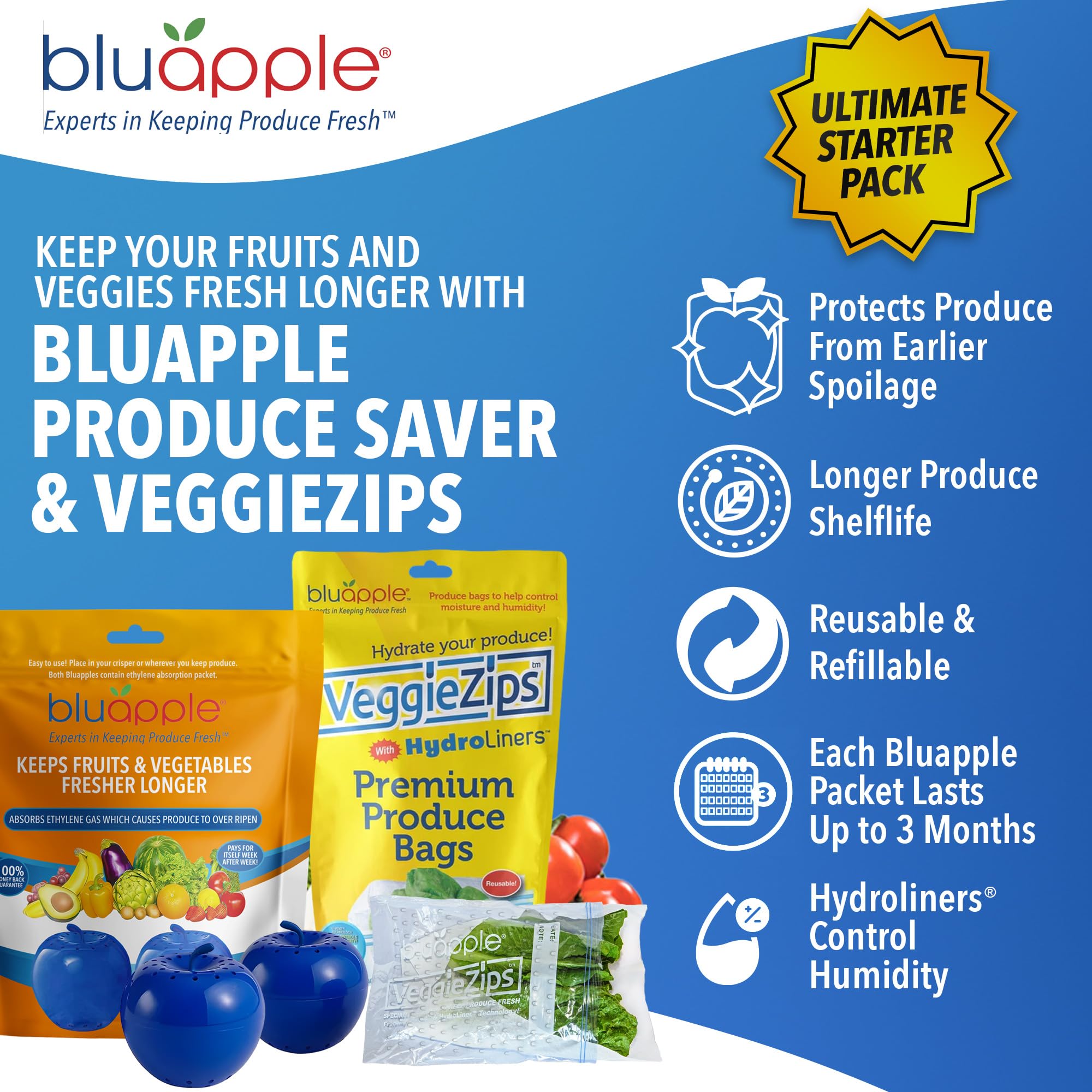 Snapklik.com : Bluapple Produce Saver Ethylene Gas Absorber - Fresh ...
