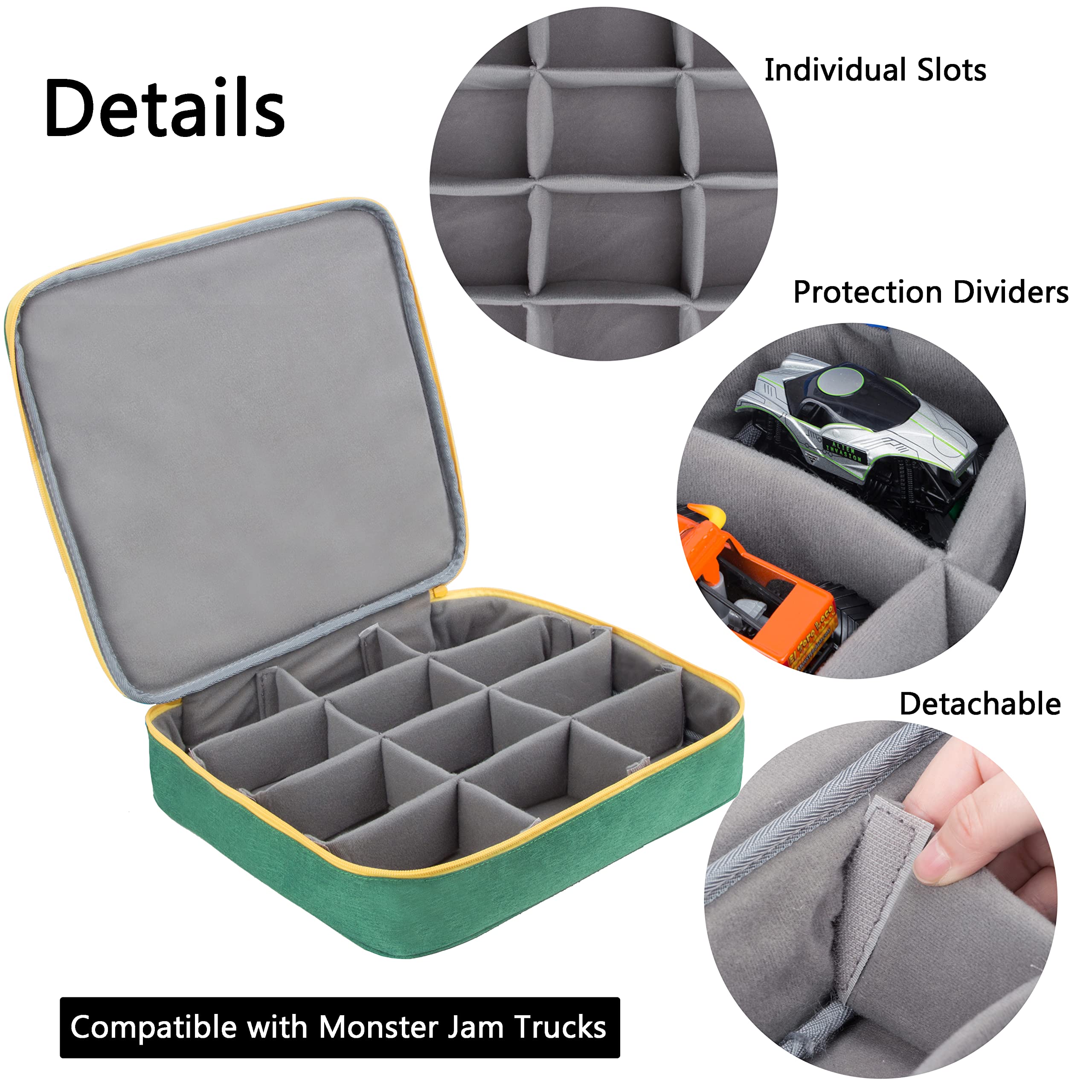 Snapklik.com : KISLANE Carrying Case For 12 Monster Jam Trucks, Mini ...