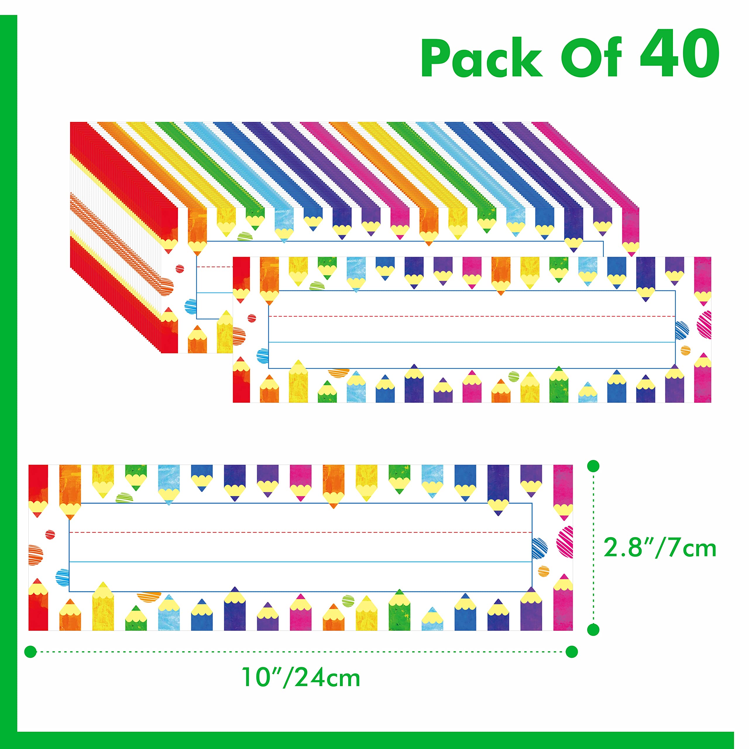 Snapklik.com : 40PCS Desk Nameplates, Double Sided PET Film Desk Name ...