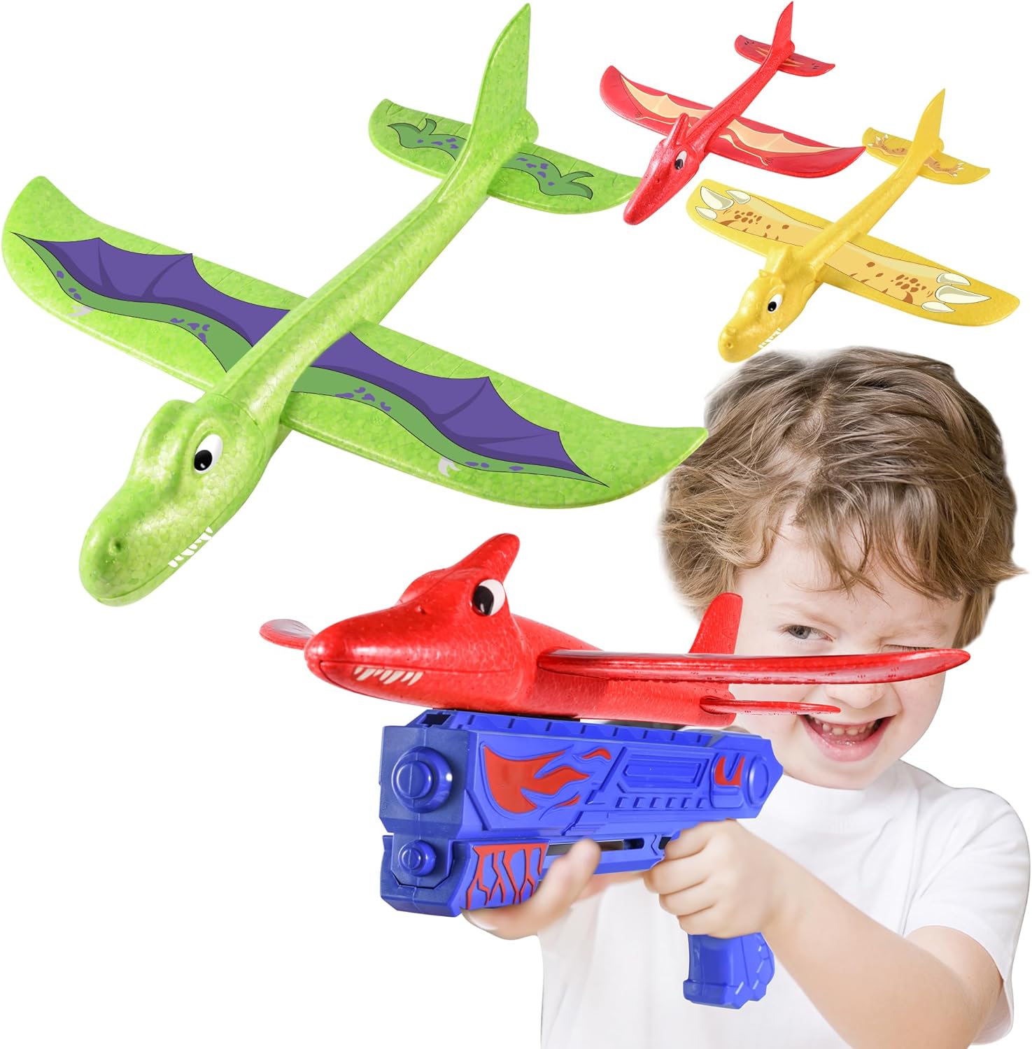 Hoiloie Polystyrene Aviator, Aeroplane Toy, 3 Pieces Dinosaur Throwing ...