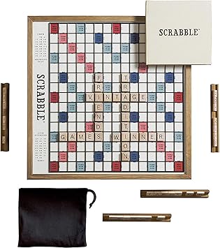 Amazon.com: Scrabble Deluxe Vintage Edition Board Game by WS Game ...