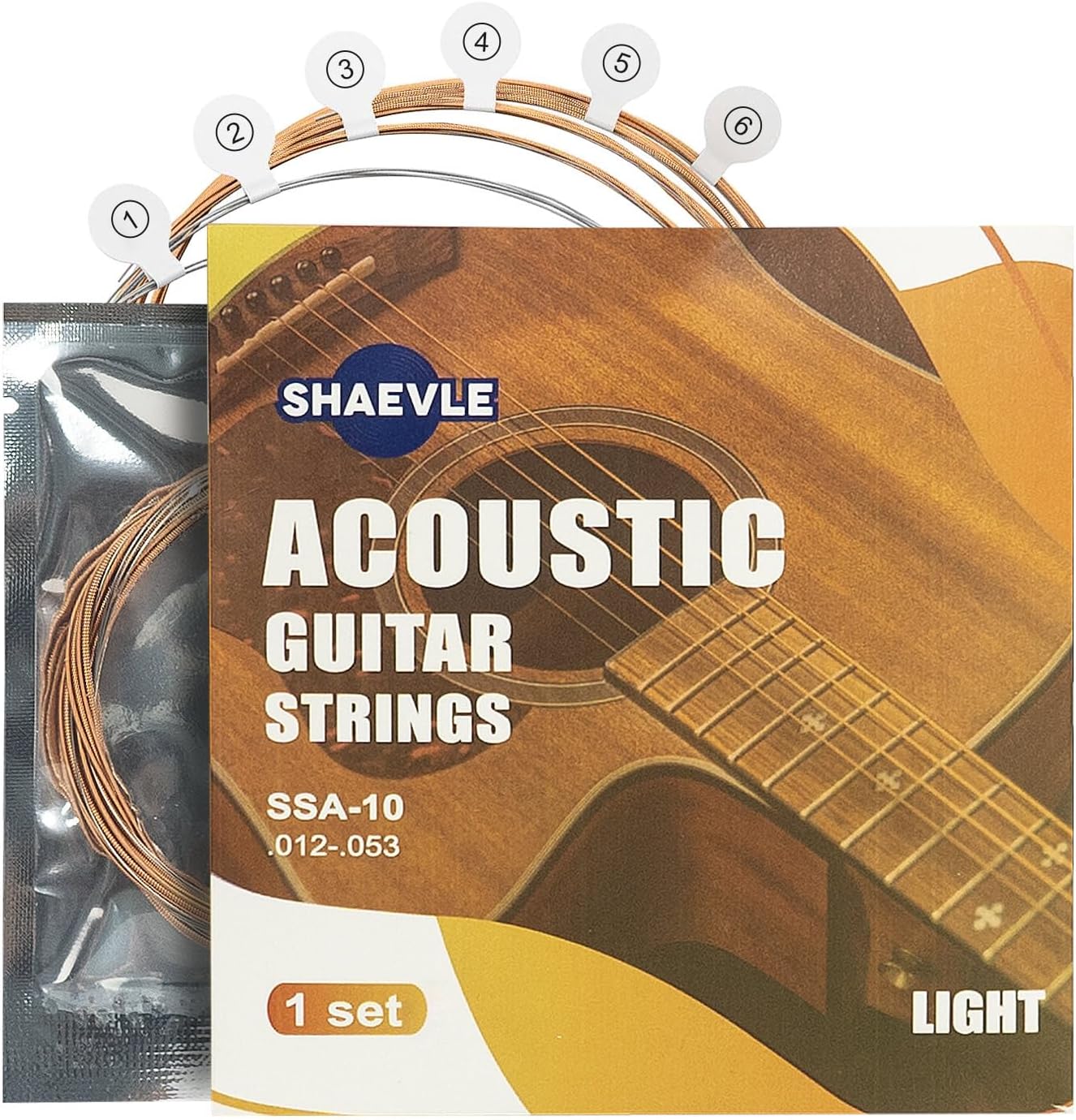 Amazon.com: SHAEVLE Guitar Strings for Acoustic Guitar 1 Sets of 6 ...