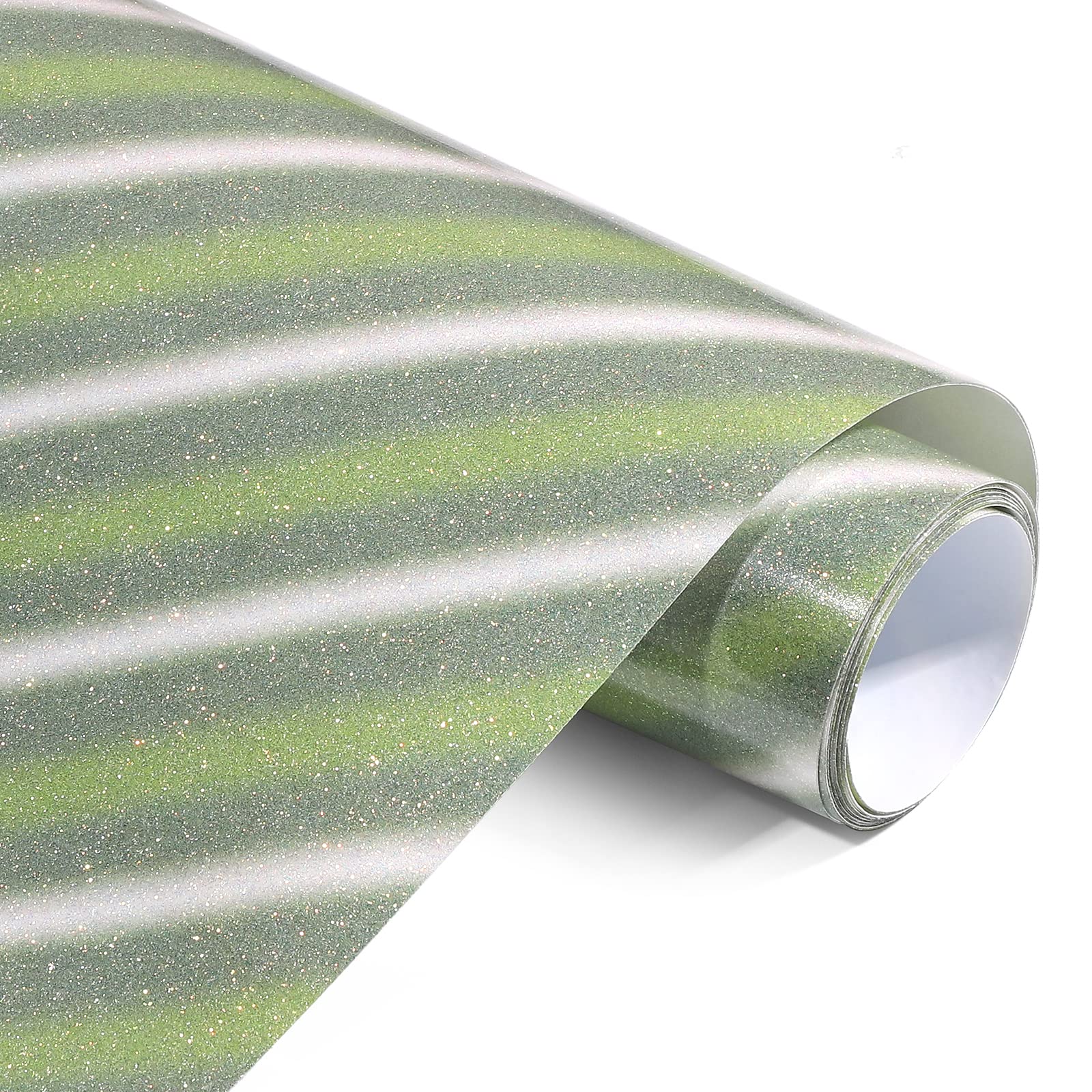 AHIJOY Heat Transfer Vinyl Glitter Gradient HTV Vinyl 9.8" x 5ft Iron ...