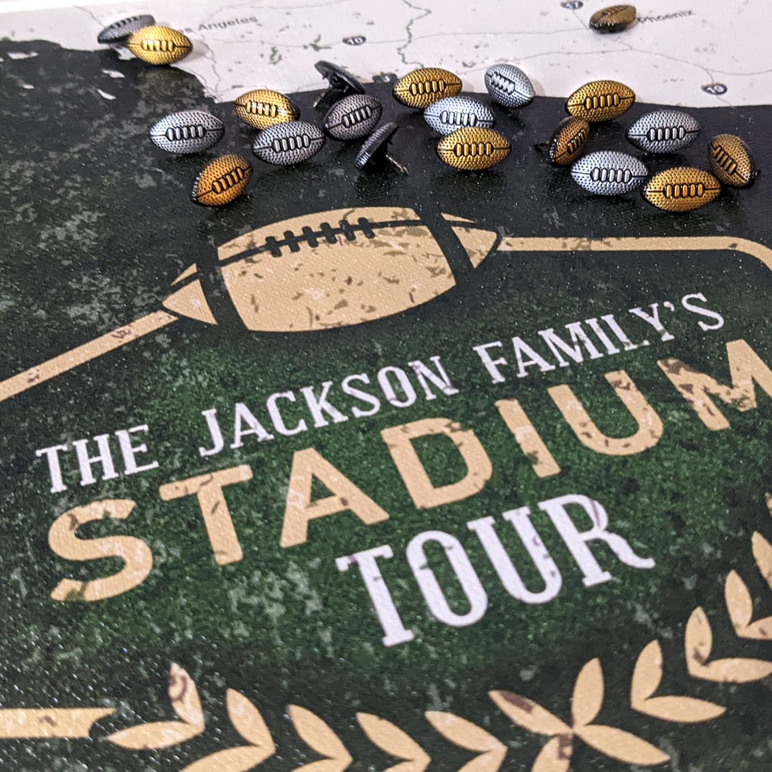 Holy Cow Canvas Personalized Canvas Football Stadium Map Tracker with ...