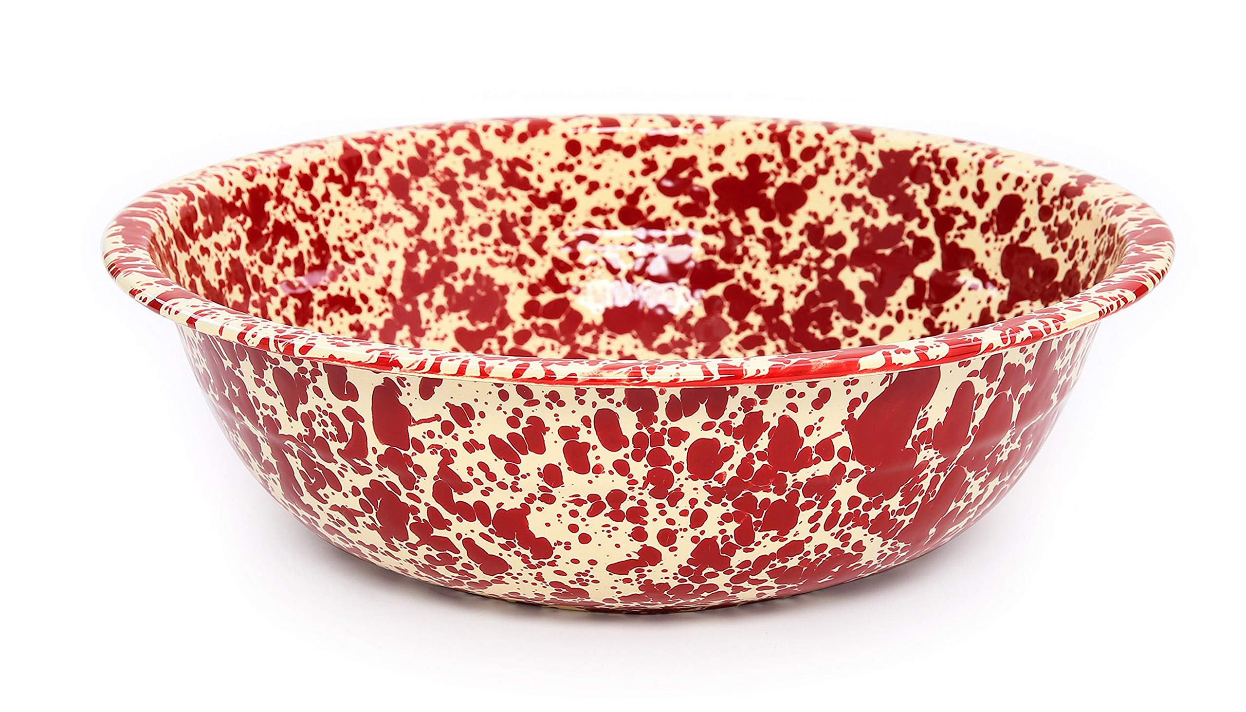 Snapklik.com : Enamelware Small B, 4 Quart, Burgundy/Cream Splatter