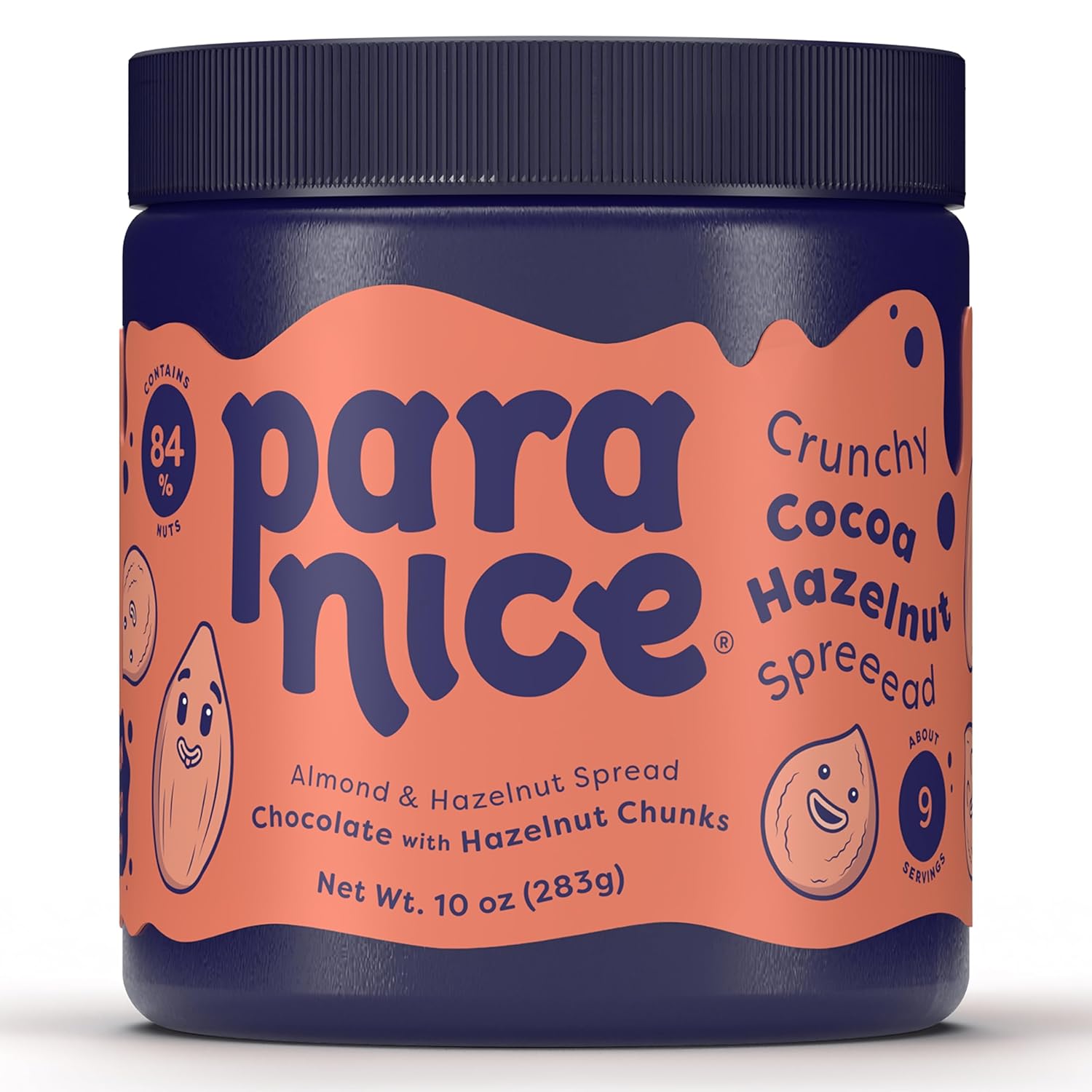 Amazon.com : Paranice | Crunchy Cocoa Hazelnut Spread | 80% Almond and Hazelnut | Keto and Vegan ...