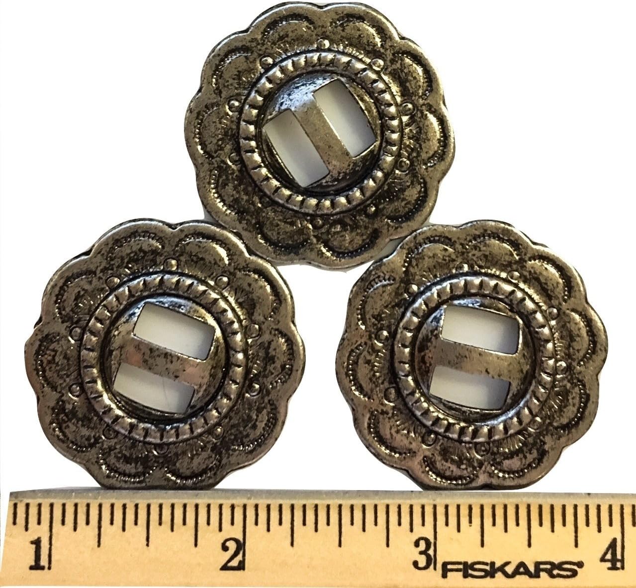 Amazon.com: Conchos 1 1/2" Scalloped Antique Nickel Silver Finish 20 Pcs