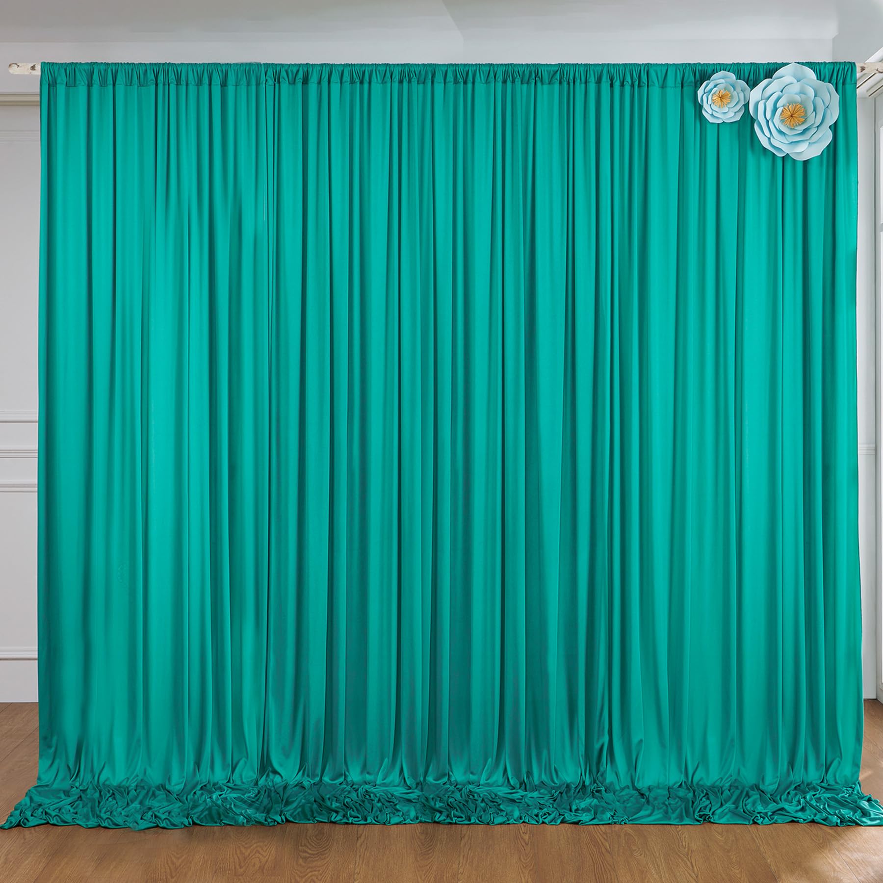 Amazon.com : 10ft x 10ft Wrinkle Free Turquoise Backdrop Curtains for ...
