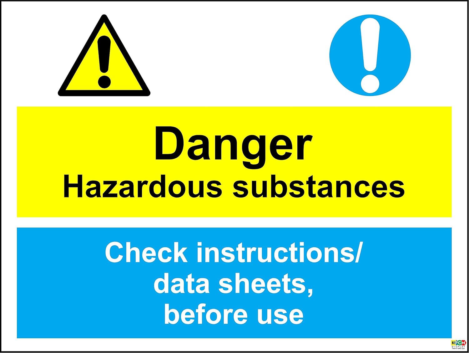 COSHH Sign - Danger Hazardous Substances/Data Sheets (1mm Rigid Plastic ...