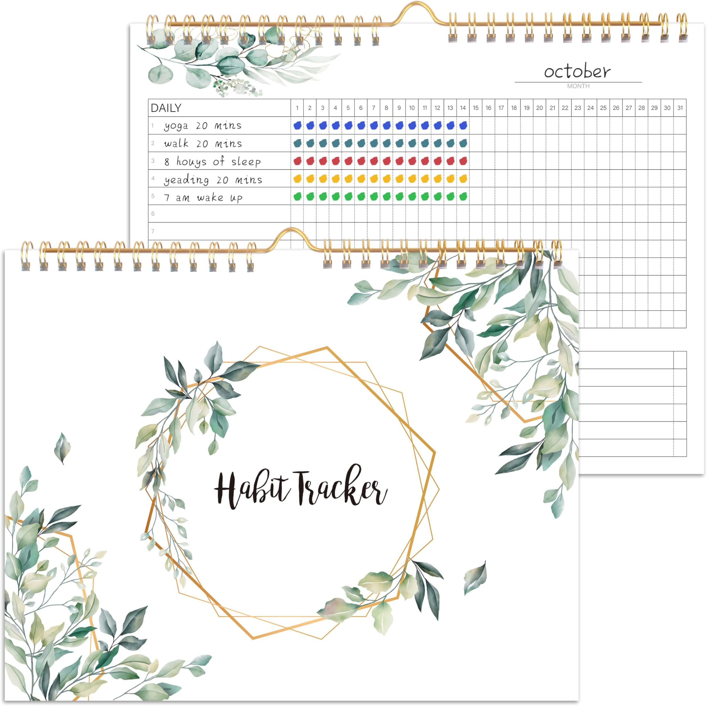Amazon.com : Habit Tracker Calendar - Planner Notepad, Spiral Bound ...
