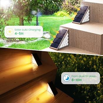 Solar Step Lights JOFIOS Solar Stair Lights Outdoor - 6 Pack IP67 ...