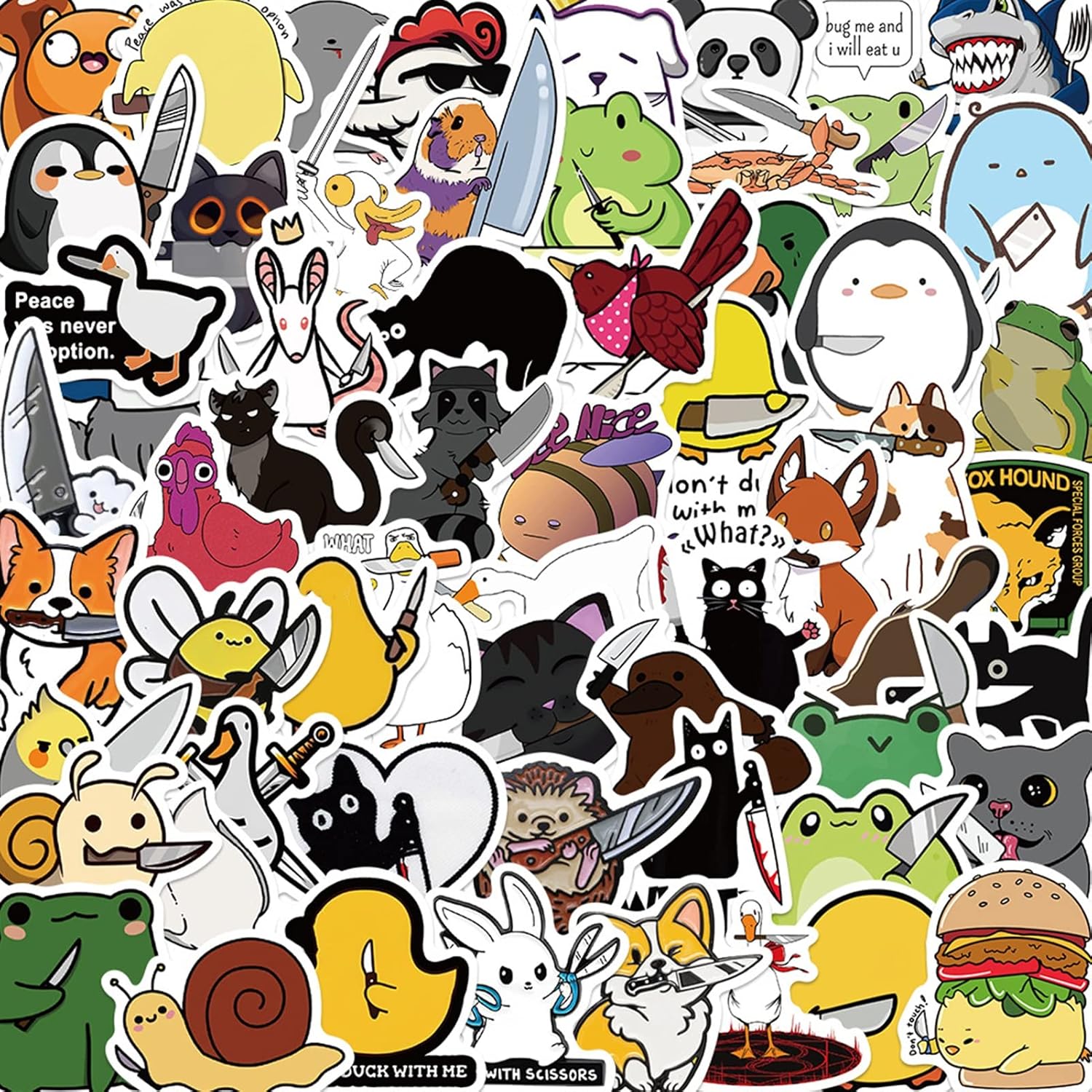 Amazon.com: Roadoor 60Pcs Multicolor Cartoon Animals Stickers ...