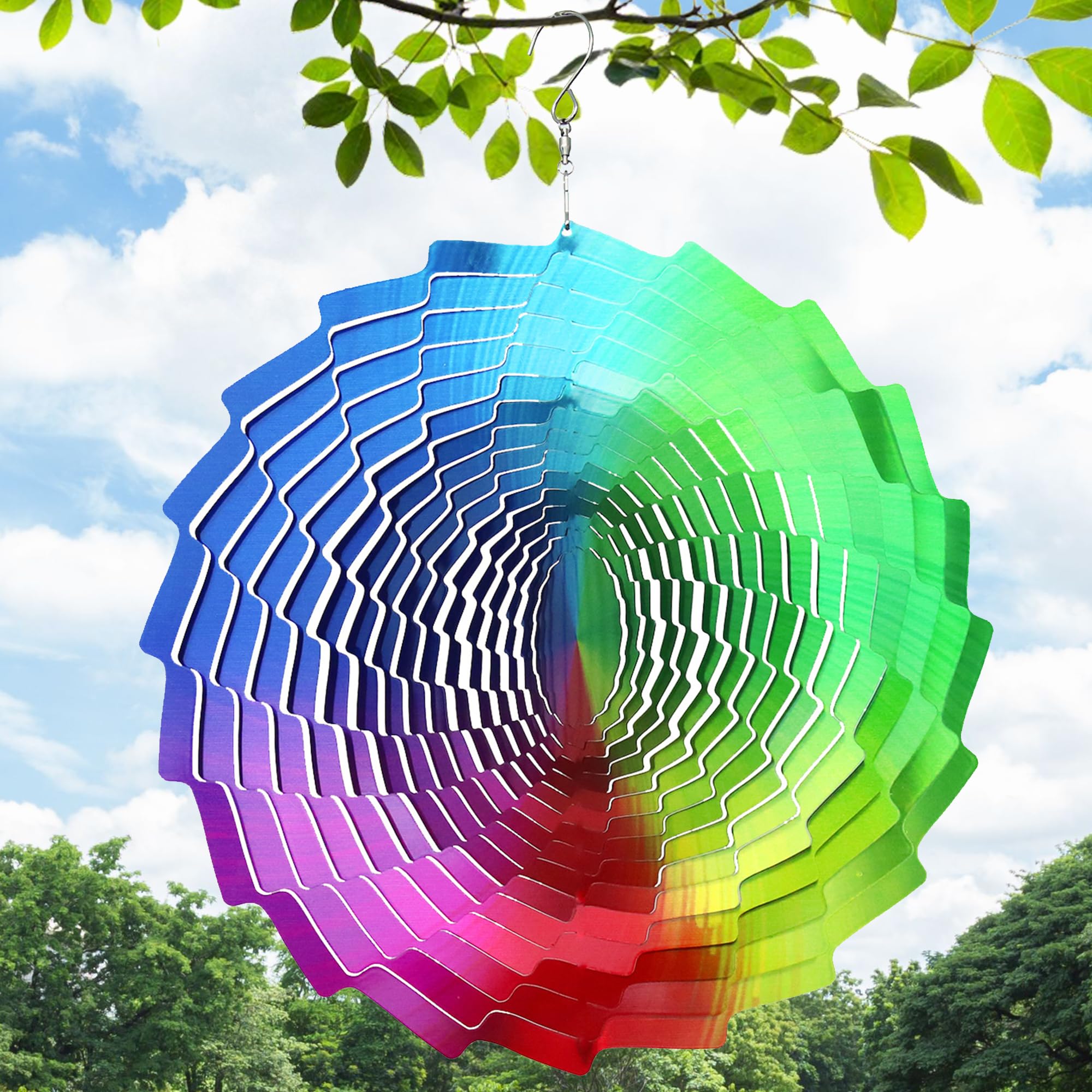Amazon.com: DECOBOLD Colorful Metal Wind Spinner for Yard Garden Decor ...