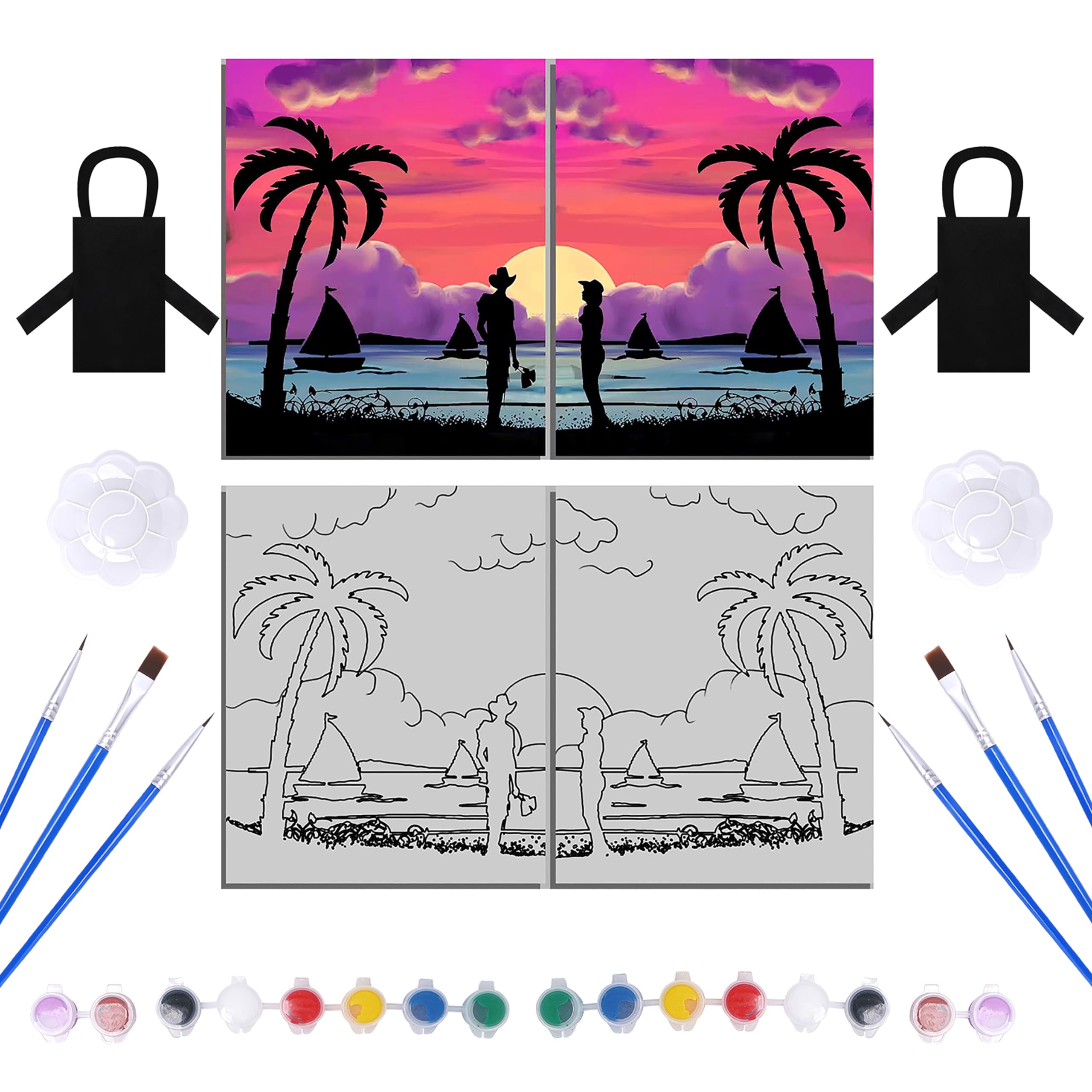 Snapklik.com : Couples Painting Kit Date Night, 2 Piece Set Paint And ...