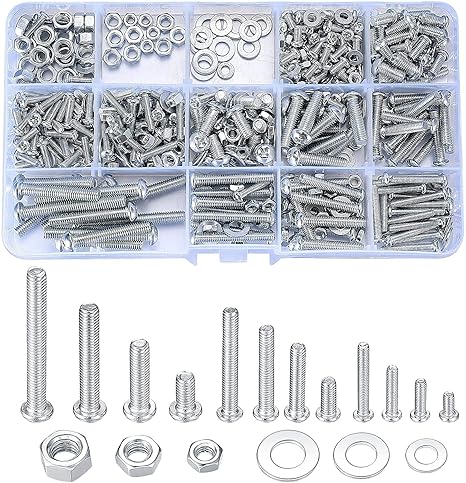 720 Pcs Nuts and Bolts Assortment Kit, M3 M4 M5 Carbon Steel Screws ...