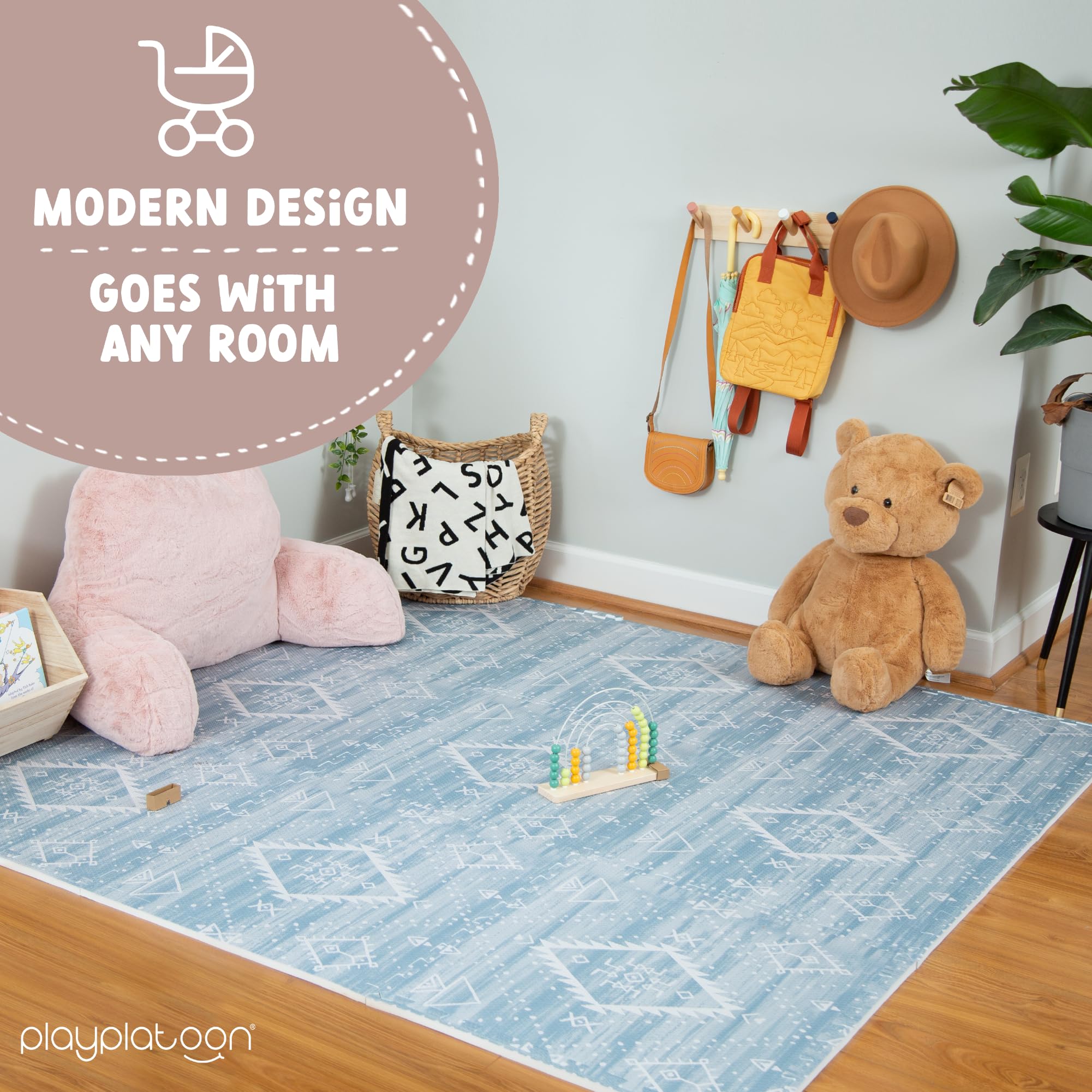Play Platoon Non-Toxic Large Kids Play Mats for Floor, 9 Tiles, 72 x 72 ...