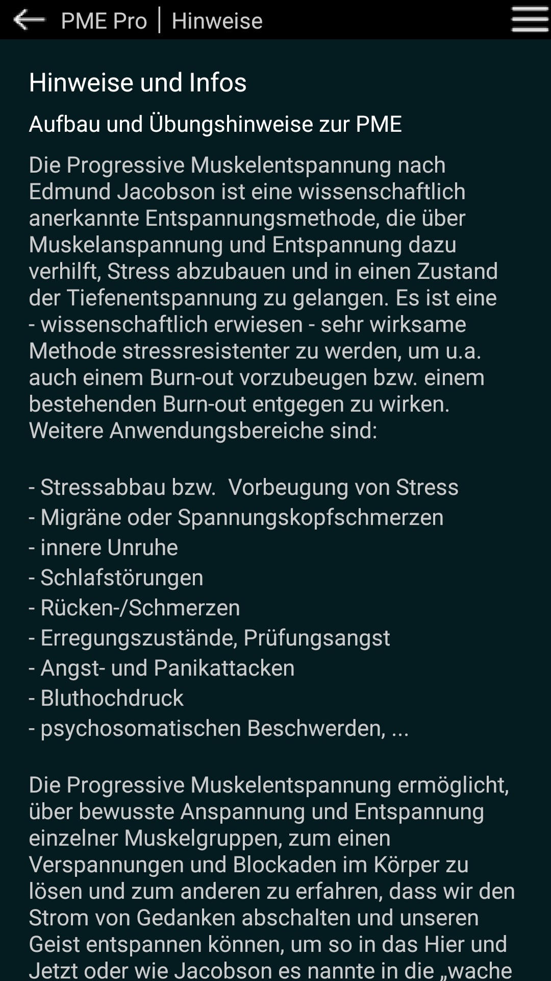 Progressive Muskelentspannung - PME Pro:www.amazon.com:Appstore for Android