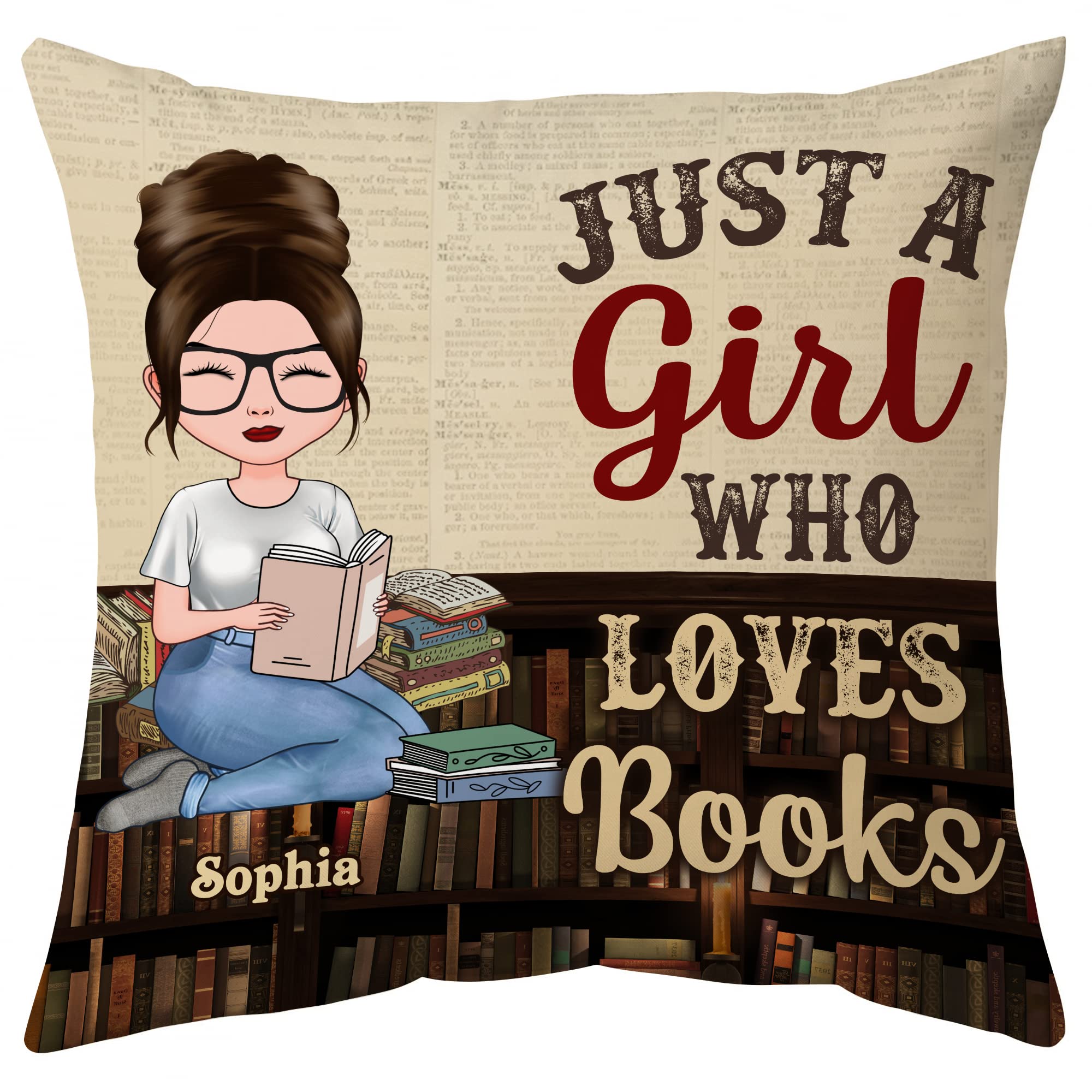 Amazon.com: Hyturtle Personalized Book Lover Throw Pillow (Insert ...