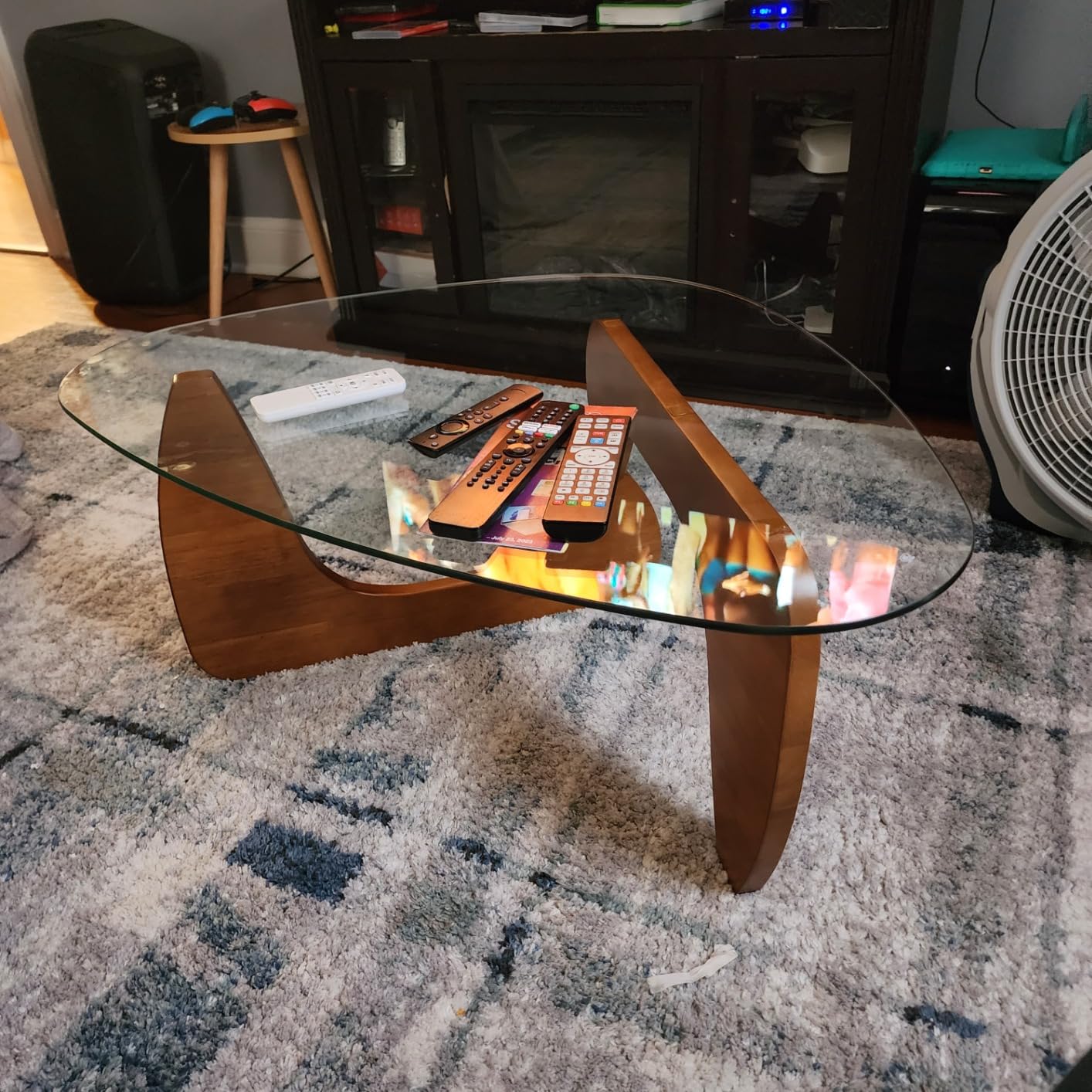 $41/mo - Finance Triangle Coffee Table Glass Top,Mid-Century Modern ...