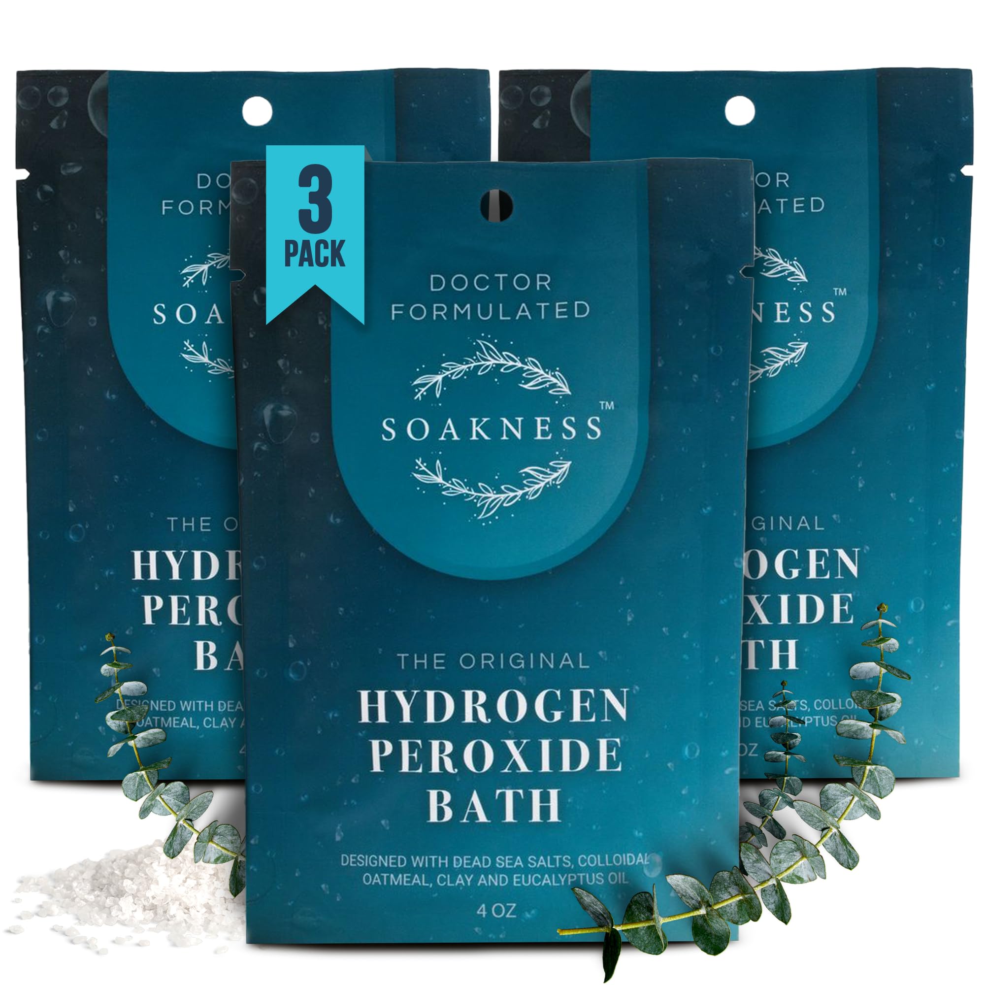 Amazon.com : Soakness Hydrogen Peroxide Epsom Salt Bath Soak & Foot Spa ...