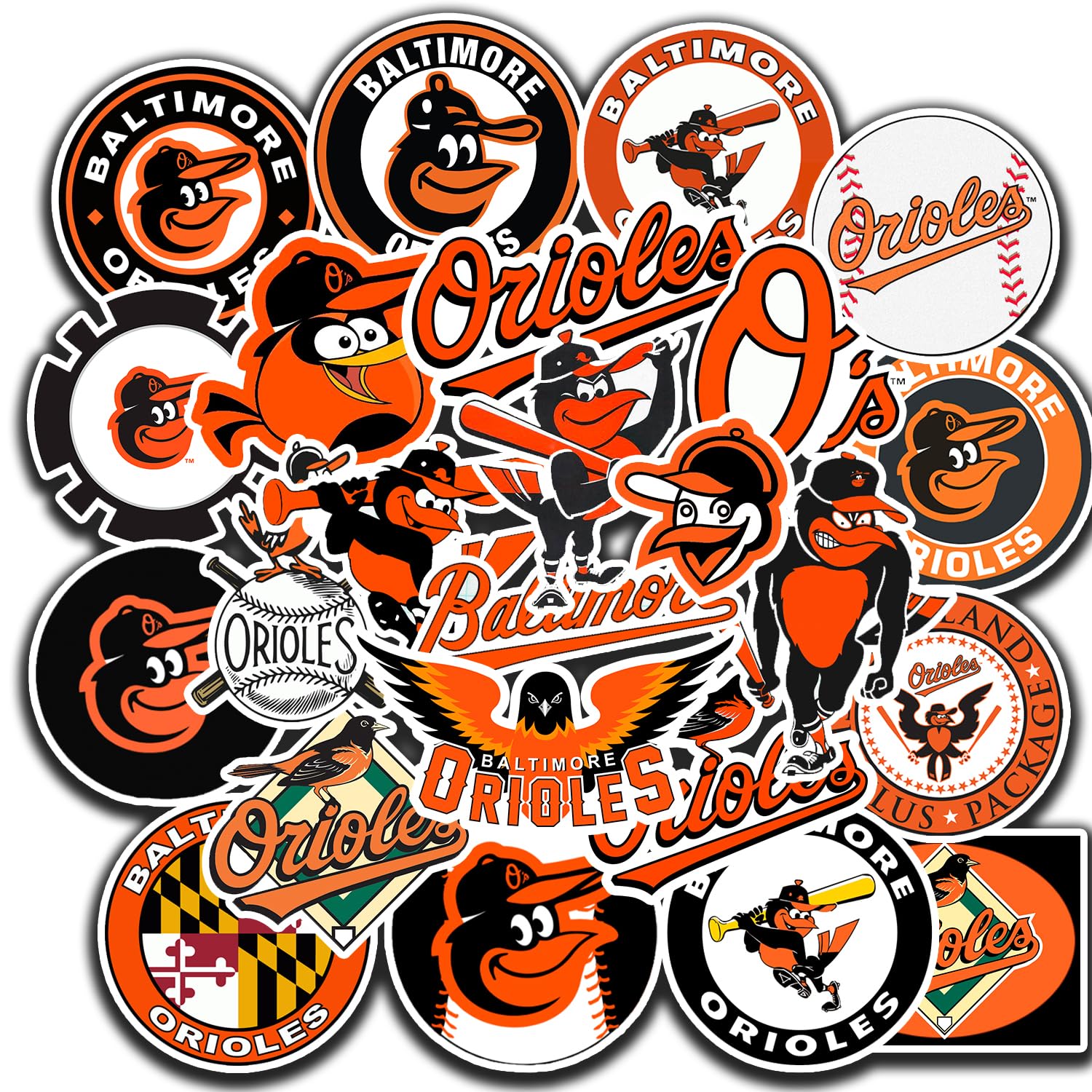 Amazon.com: 25 PCS of American Baseball Stickers for Water Bottle ...