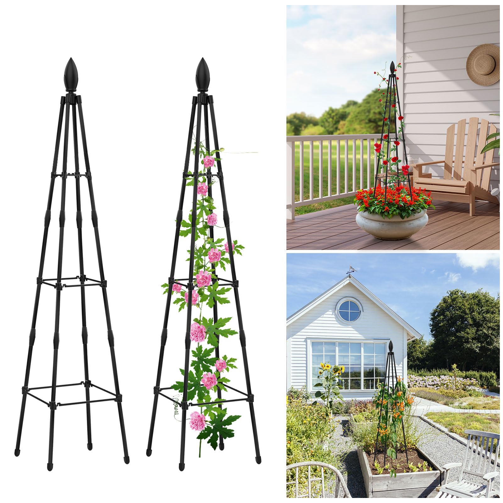 Snapklik.com : Garden Obelisk Trellis For Climbing Plants, 4ft Garden ...
