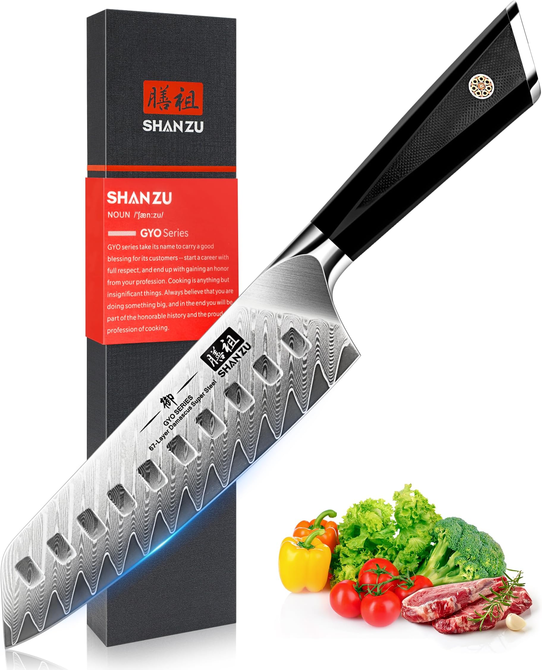 Amazon.com: FINTISO Chef Knife 8 inch Kitchen Knife in S35VN Powder ...
