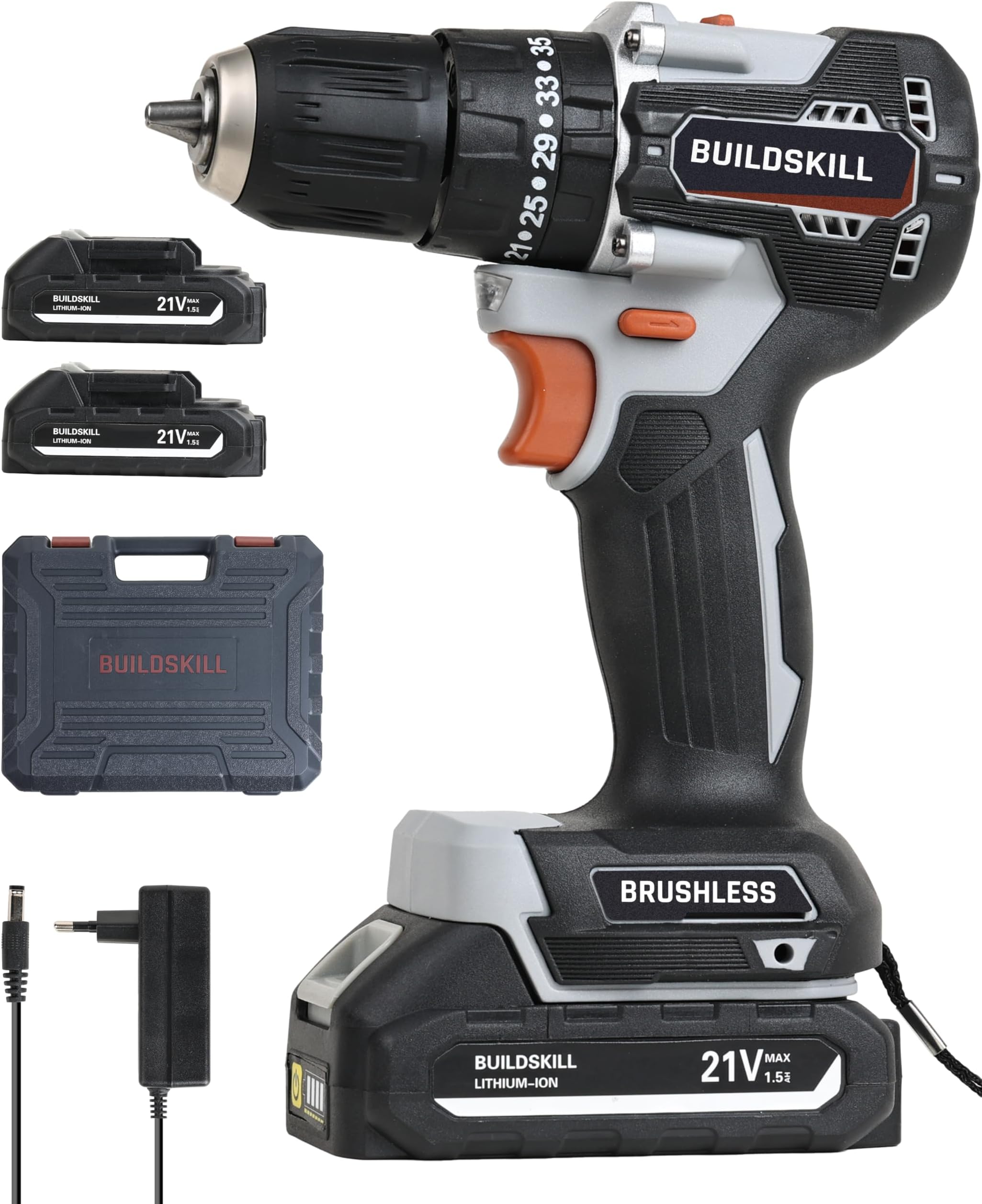 WADFOW Cordless Drill Machine, 12V Lithium-Ion Drill Machine, 20 NM, 0. ...