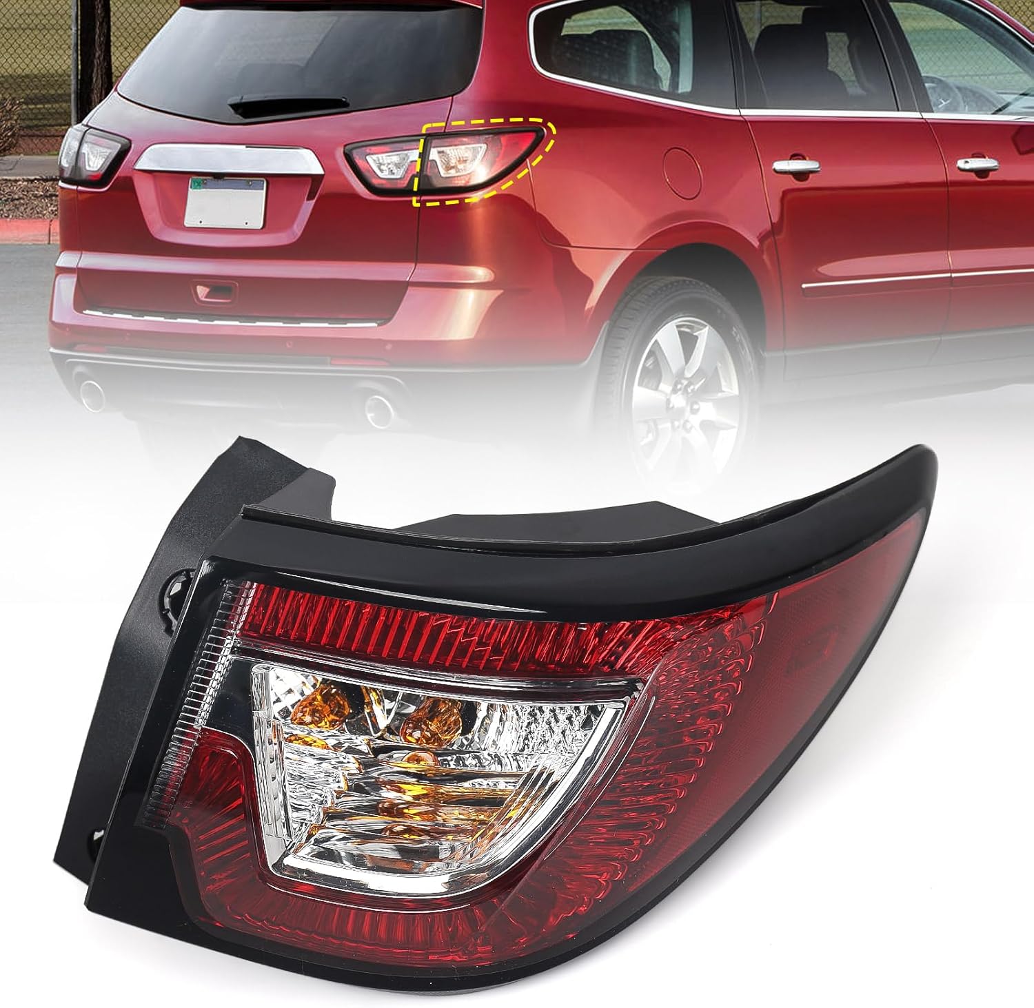 Amazon.com: FIONE Tail lights assembly for Chevy Traverse 2013 2014 ...