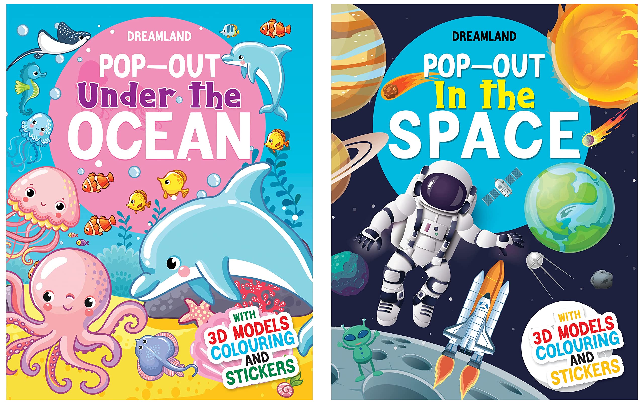 Buy Under the Ocean - Pop-Out Book with 3D Models Colouring & Stickers ...