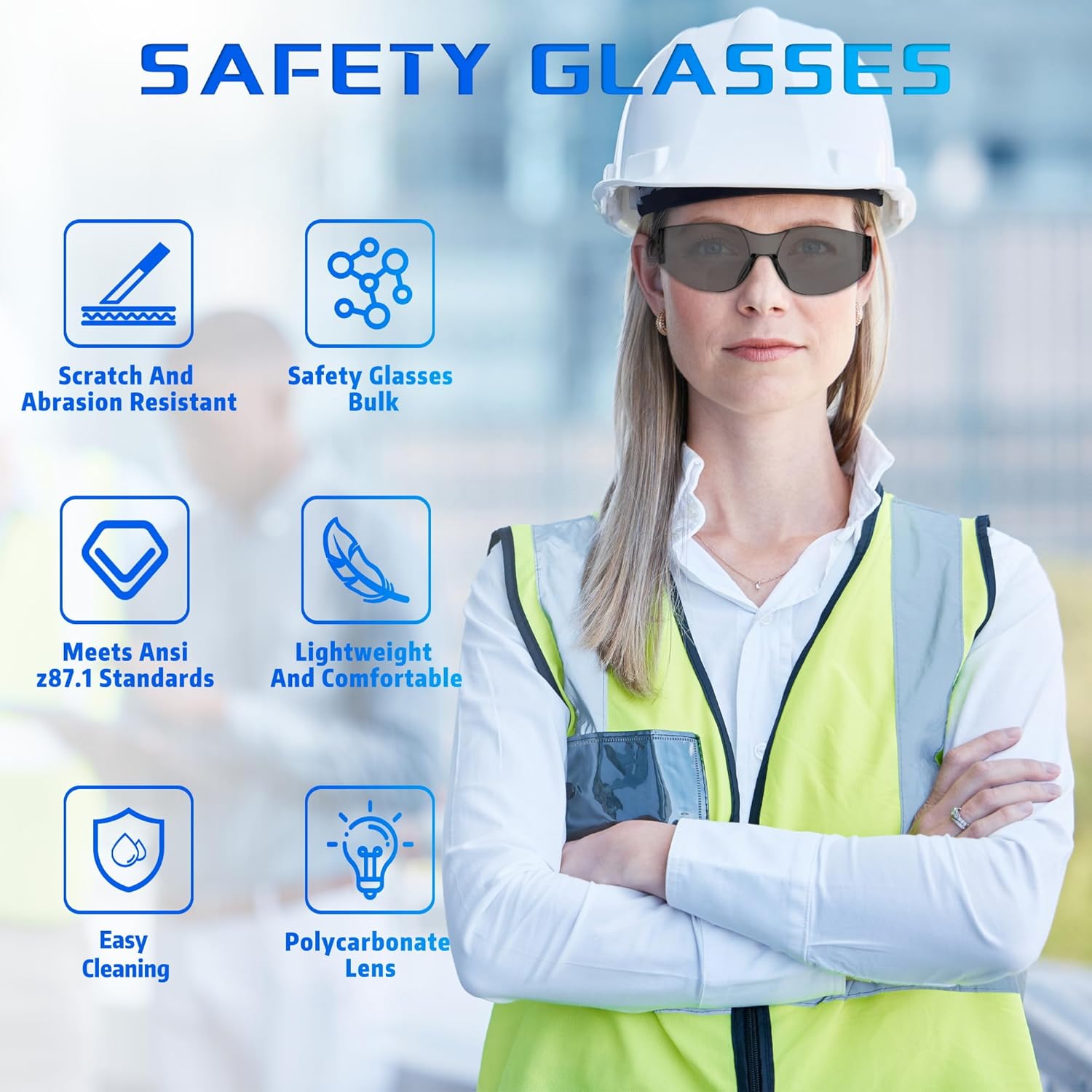 Ansi Z87.1 Ansi Z87.1 – Gafas de seguridad transparentes a granel ...
