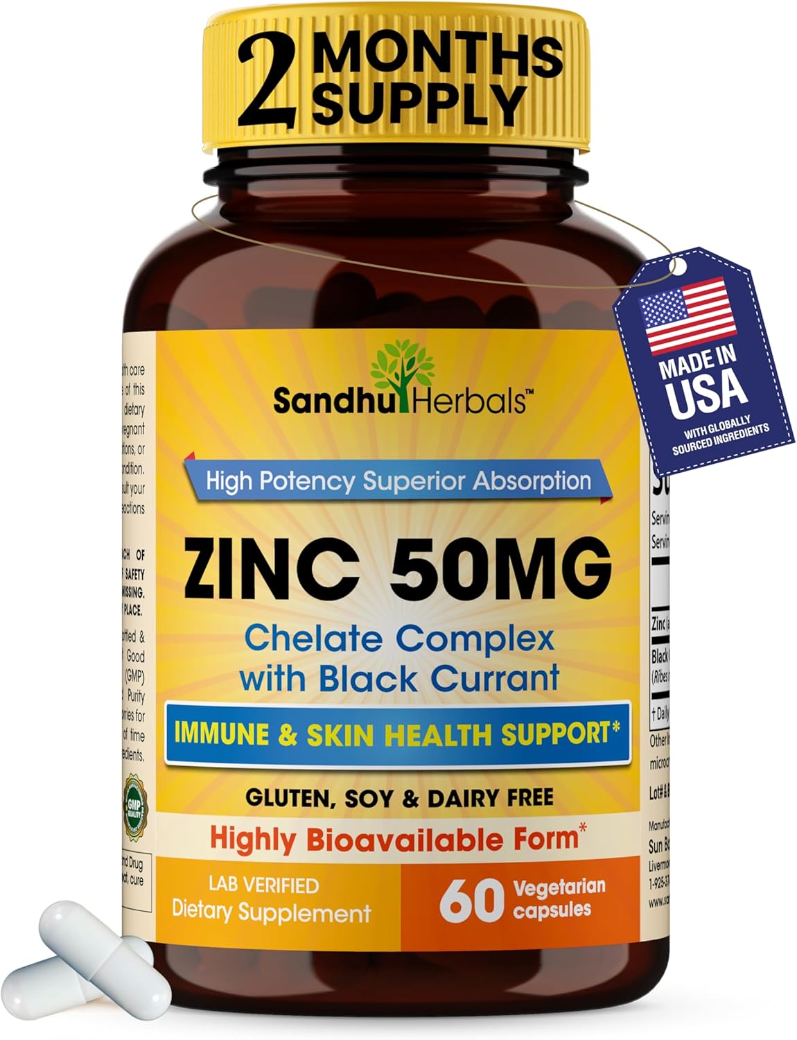 Amazon.com: Zinc 50mg Capsules for Men and Women, 60 Count | Highly ...