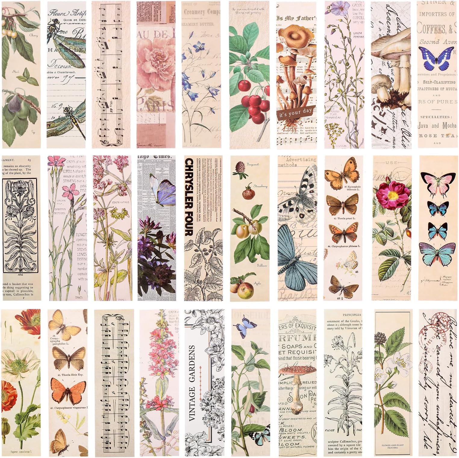 Amazon.com: Doraking Flower Paper Bookmarks for Book Lovers, Boxed ...