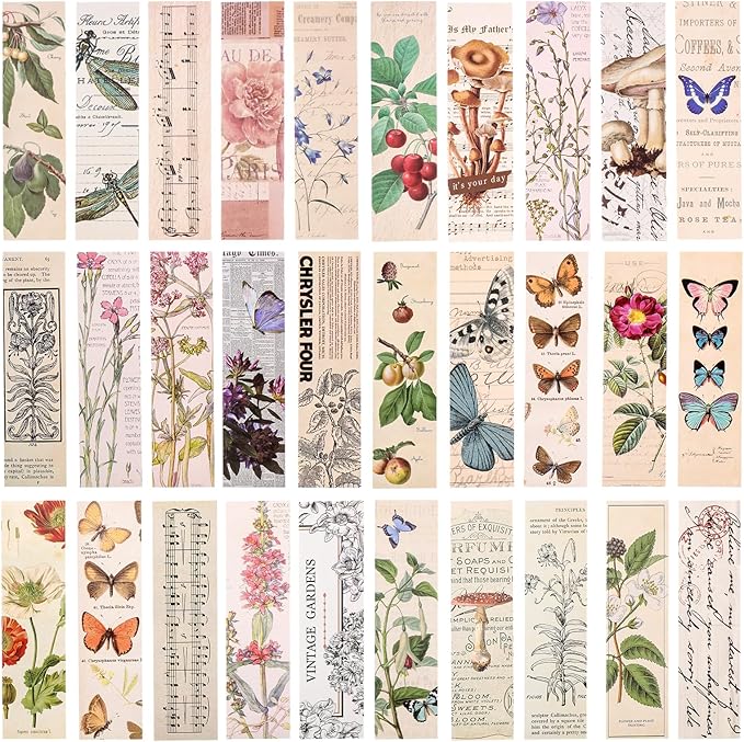 Amazon.com: TIESOME 30 Pcs Paper Bookmarks for Book Lovers, Elegant ...