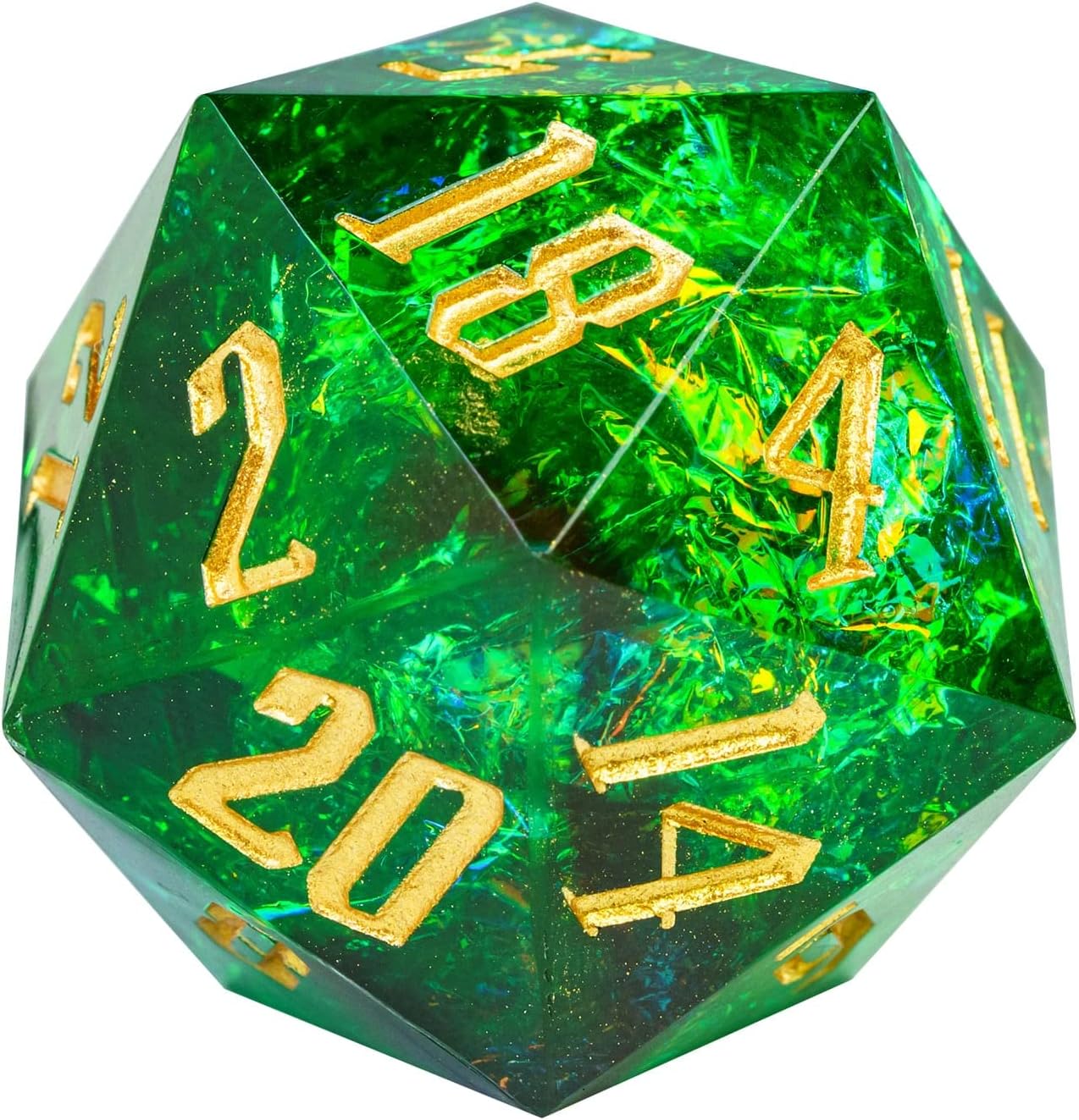 Amazon.com: Cusdie Single D20 DND Dice with Sharp Edges and Glitter ...