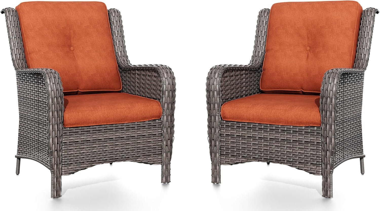Amazon.com: Joyside Outdoor Wicker Chair Rattan Patio Dining Chairs Set ...