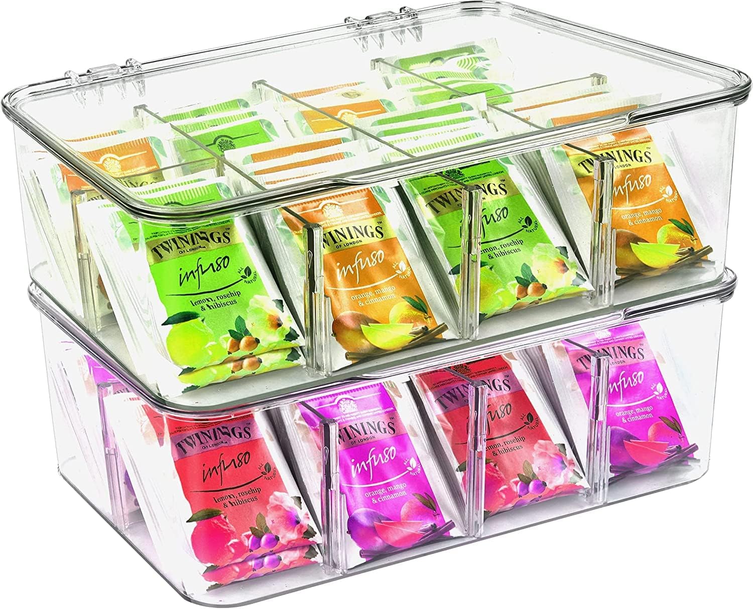 Kichly 2 Pack Tea Bag Organizer - Stackable Tea Organizers and Storage ...