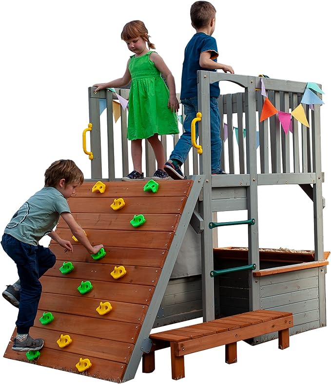 Amazon.com: Large Playhouse for Kids Outdoor - Funphix Wooden Playhouse ...