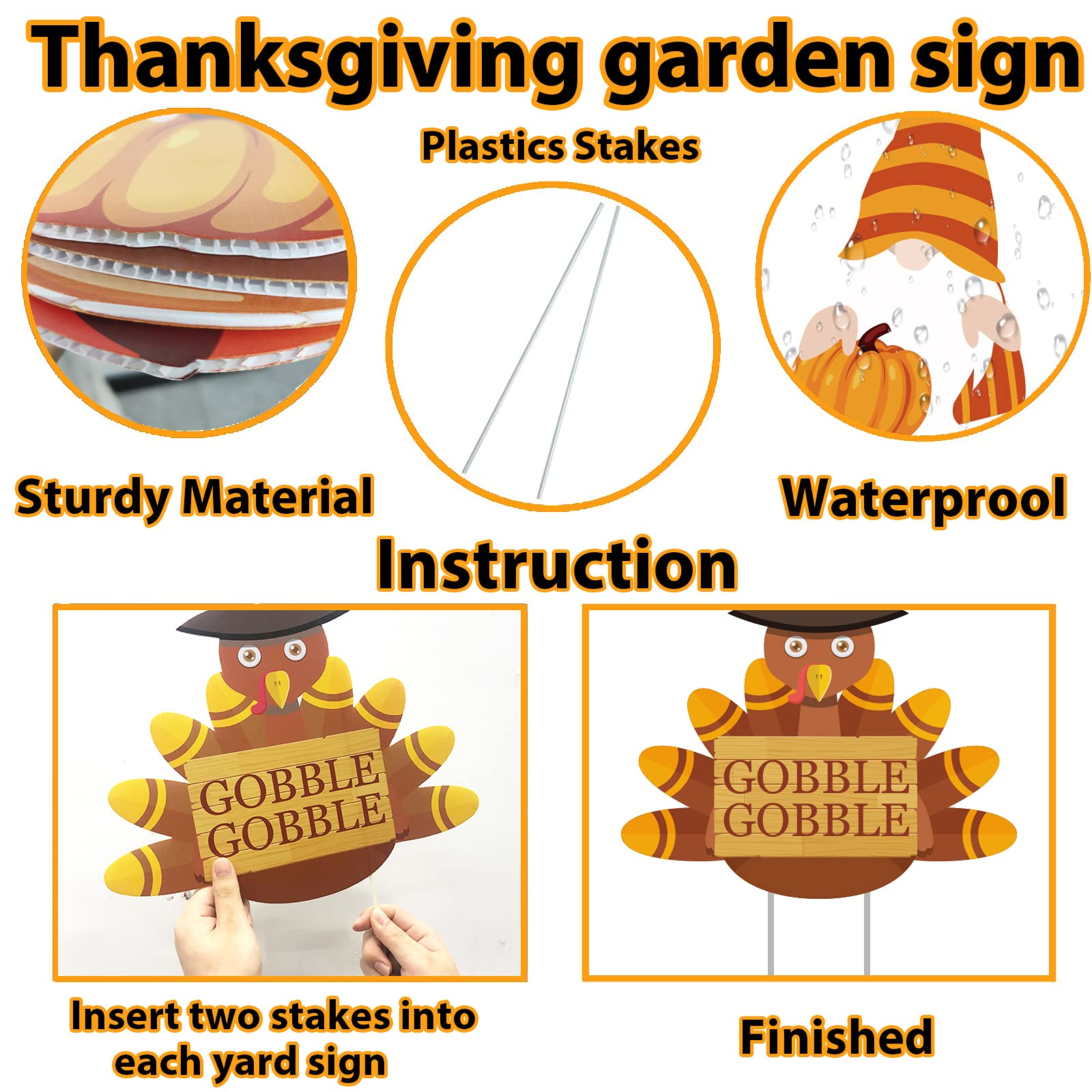 Snapklik.com : Thanksgiving Yard Signs Stakes - 6PCS Fall Outdoor ...