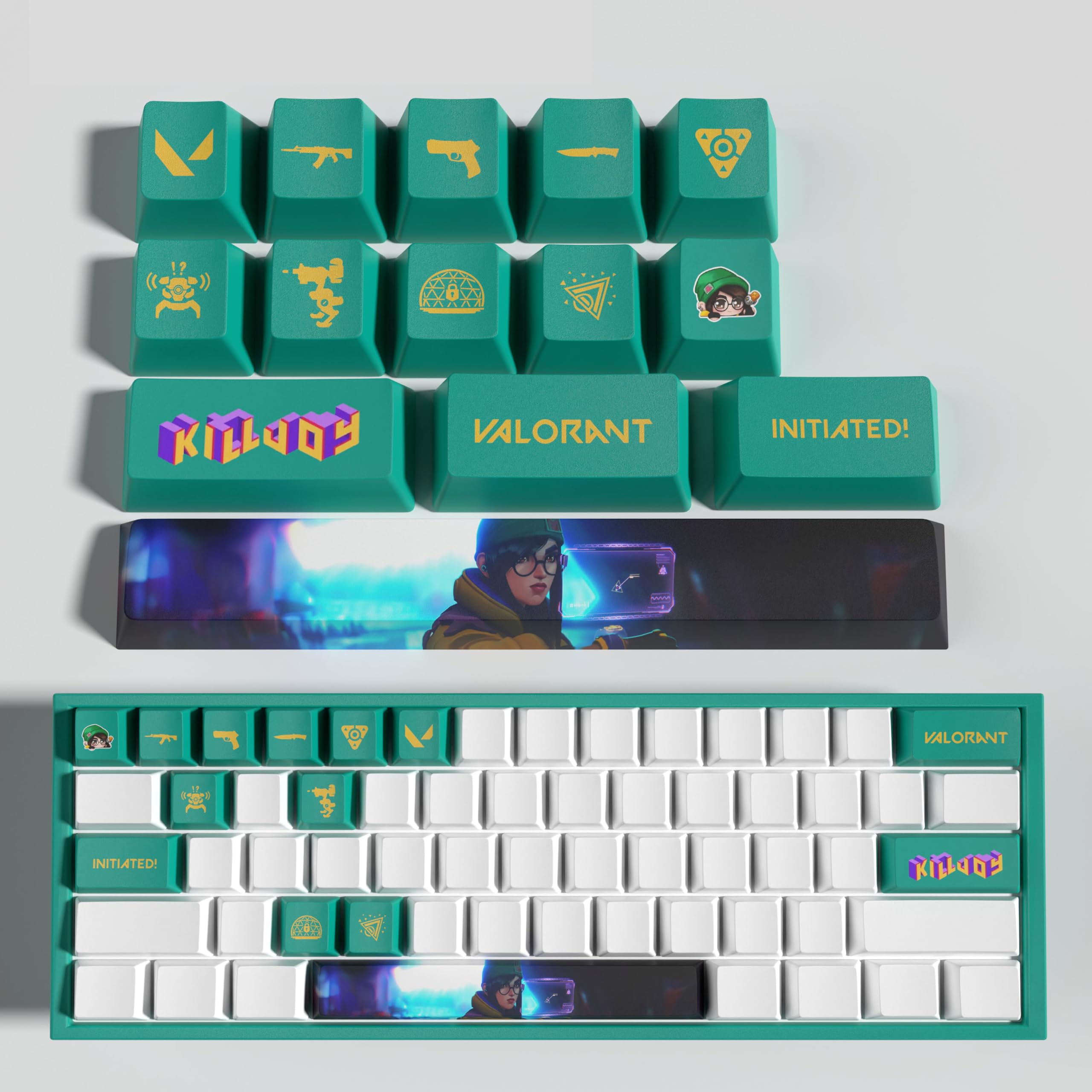 Buy GATOKIT Valorant Custom Keycaps OEM Profile 14keys PBT Dye Sub ...