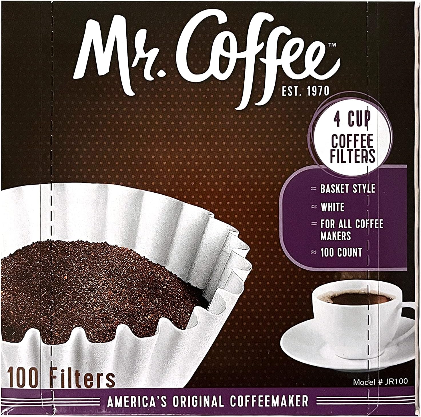 Amazon.com: Mr. Coffee 4-Cup Coffee Filters, 100 Count (Package May ...