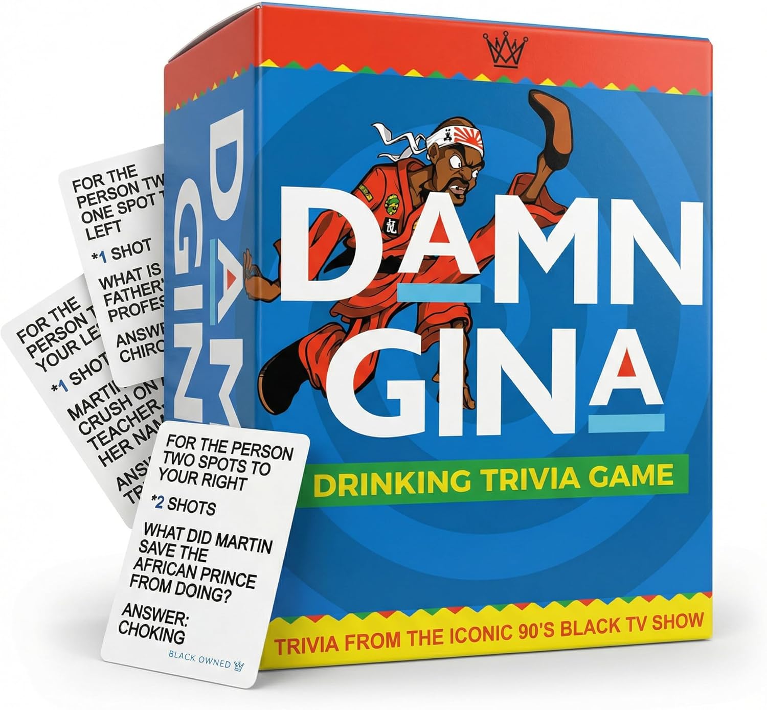 Amazon.com: Damn Gina Drinking Game 90s Martin TV Show Trivia Cards Fun ...
