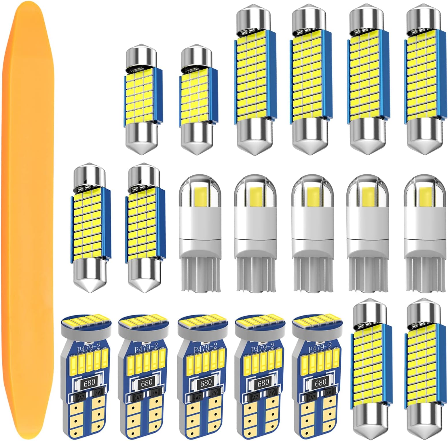 TOTMOX A Set Of 23 Led Error-Free Can Bus Bulbs For Interior Lighting ...