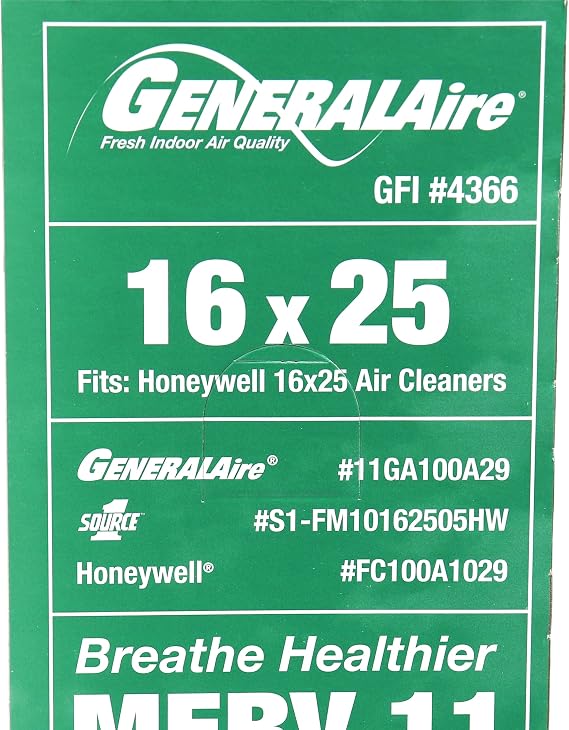 Generalaire #4366-Replaces- Honeywell FC100A1029-16"x 25" x 4.5" Merv ...