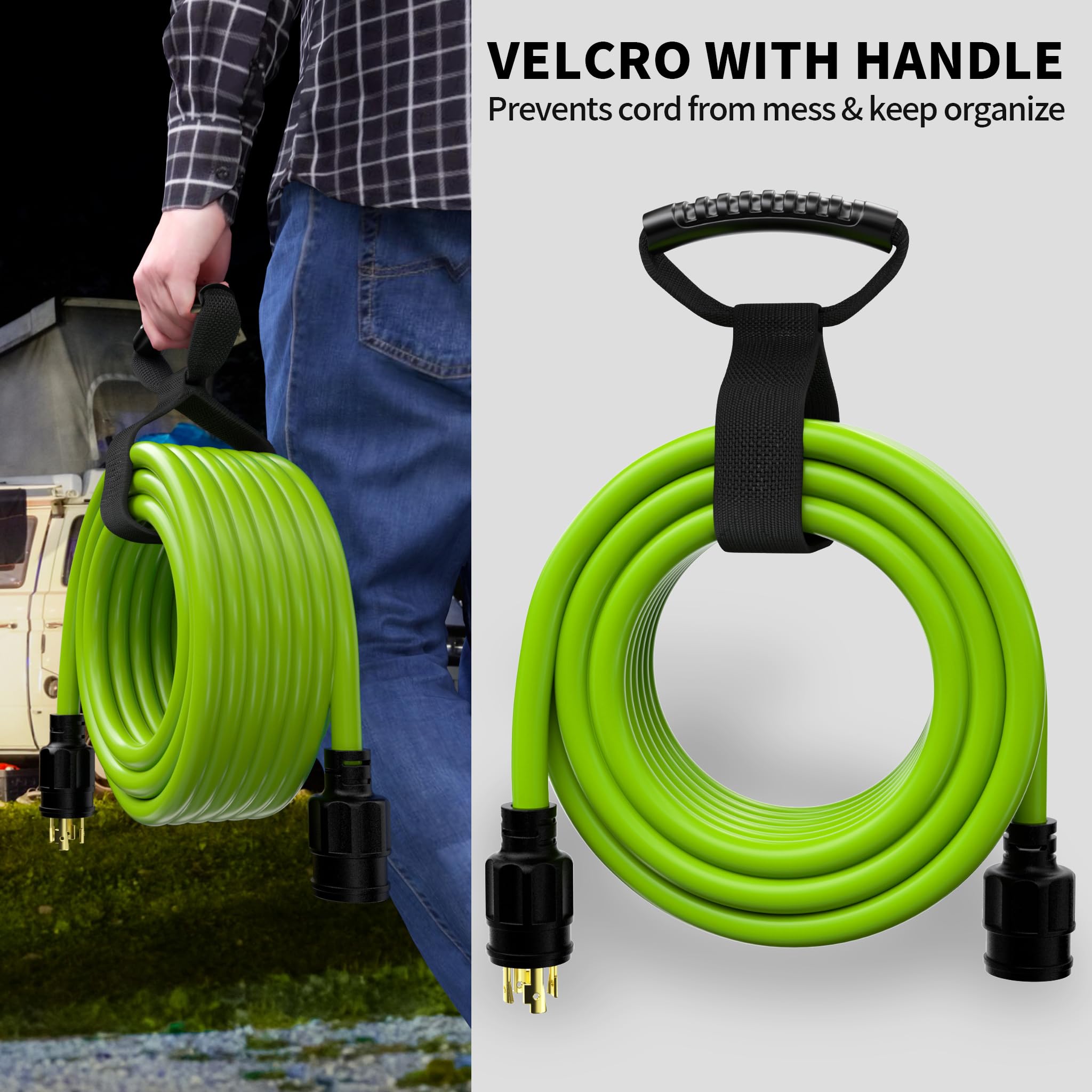 Snapklik.com : POWGRN 25Feet 30 Amp Generator Extension Cord 4 Prong ...