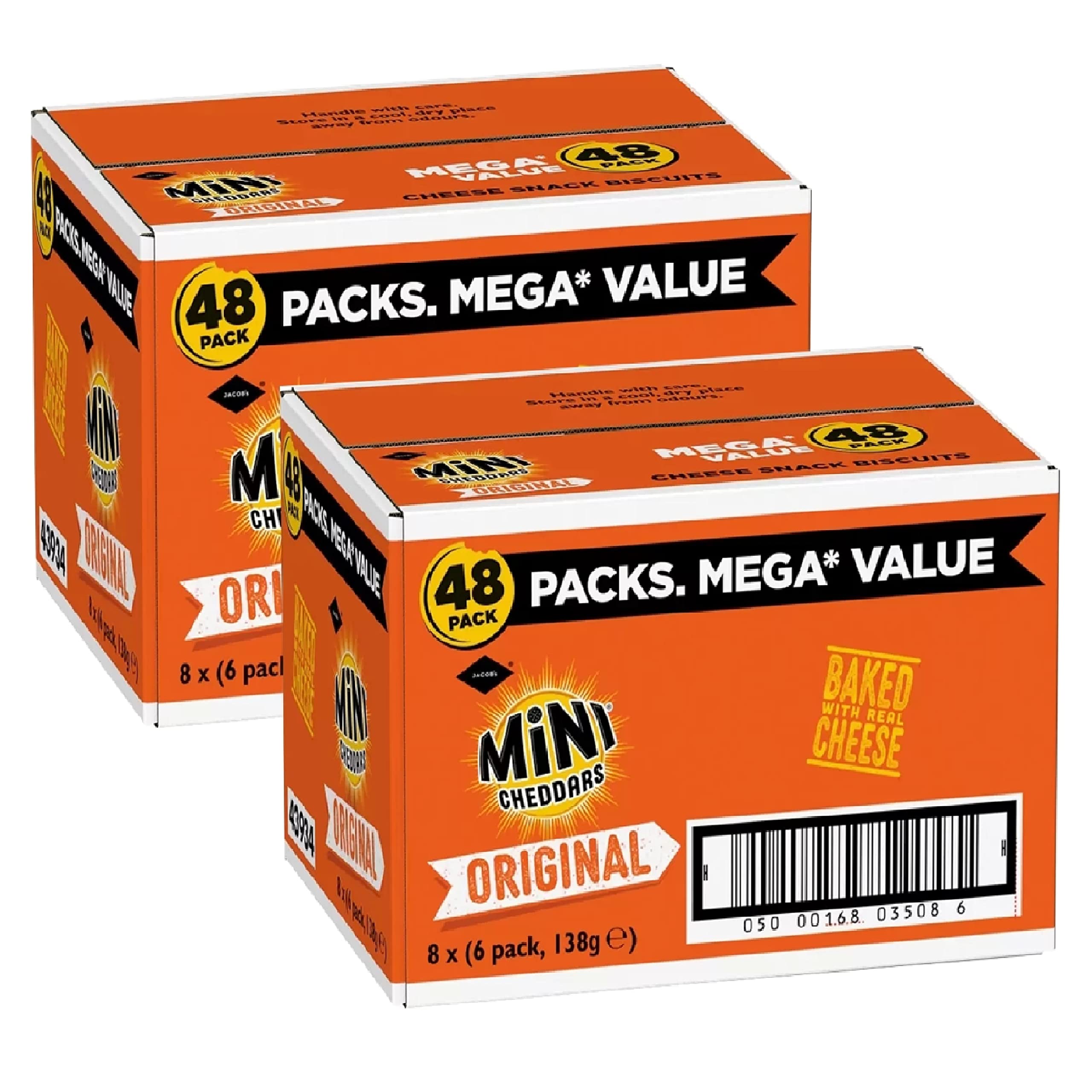 TOPLINE Jacob's Mini Cheddars Snacks Bulk - Mega Value 2 Boxes of 48 x ...