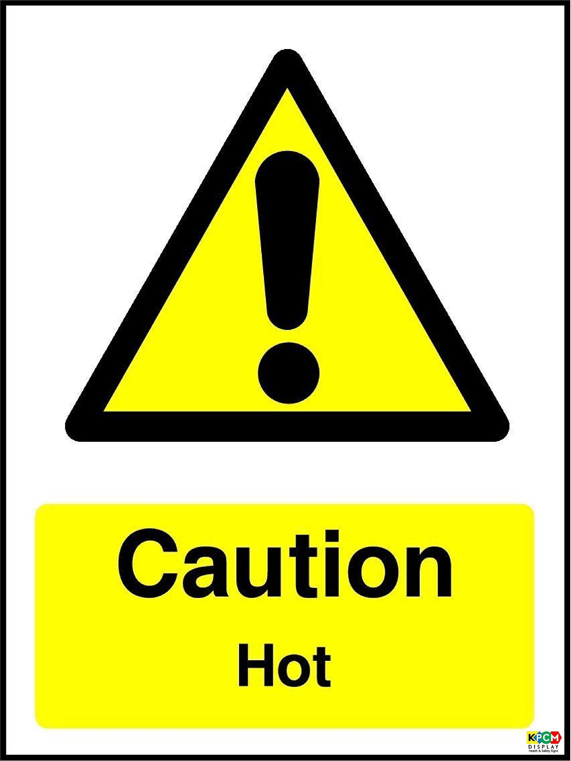 30CM X 10CM Pack of 6 Self Adhesive Caution Hot surface Stickers ...