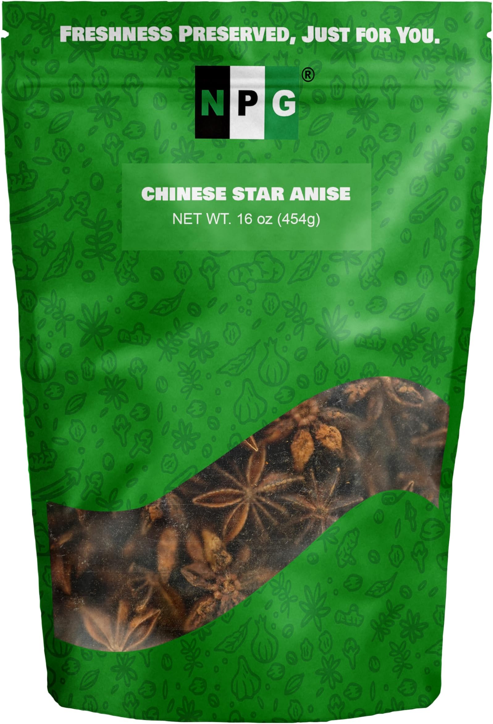 Amazon.com : NPG Whole Star Anise Seeds Pods 16 Ounces, 100% Natural ...