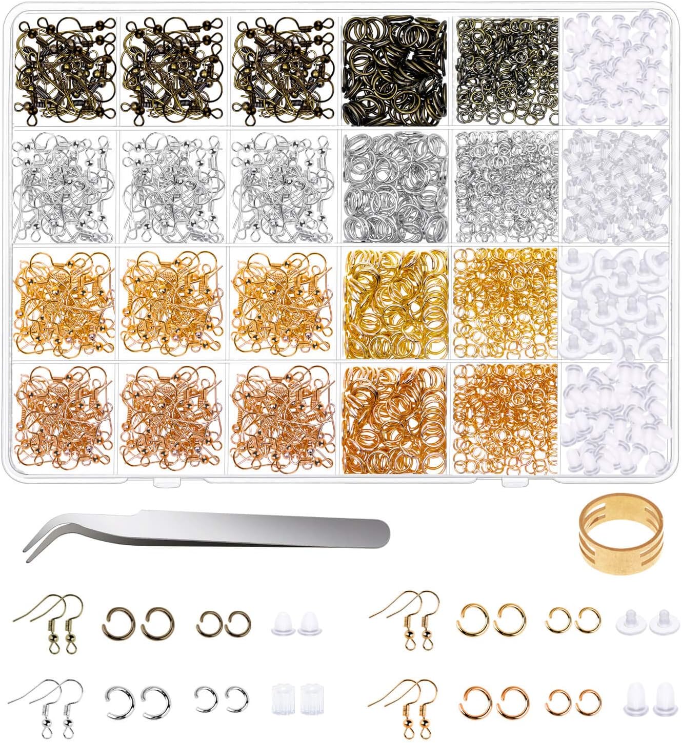 Amazon.com: Shynek 2500Pcs Earring Making Kit with Hooks, Open Rings ...